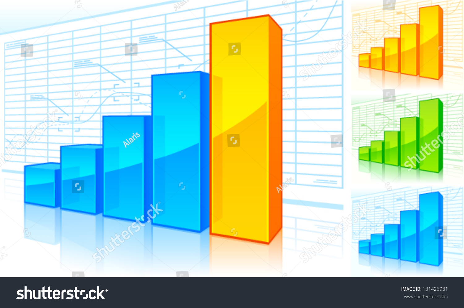 Growing Charts Stock Vector (Royalty Free) 131426981 | Shutterstock