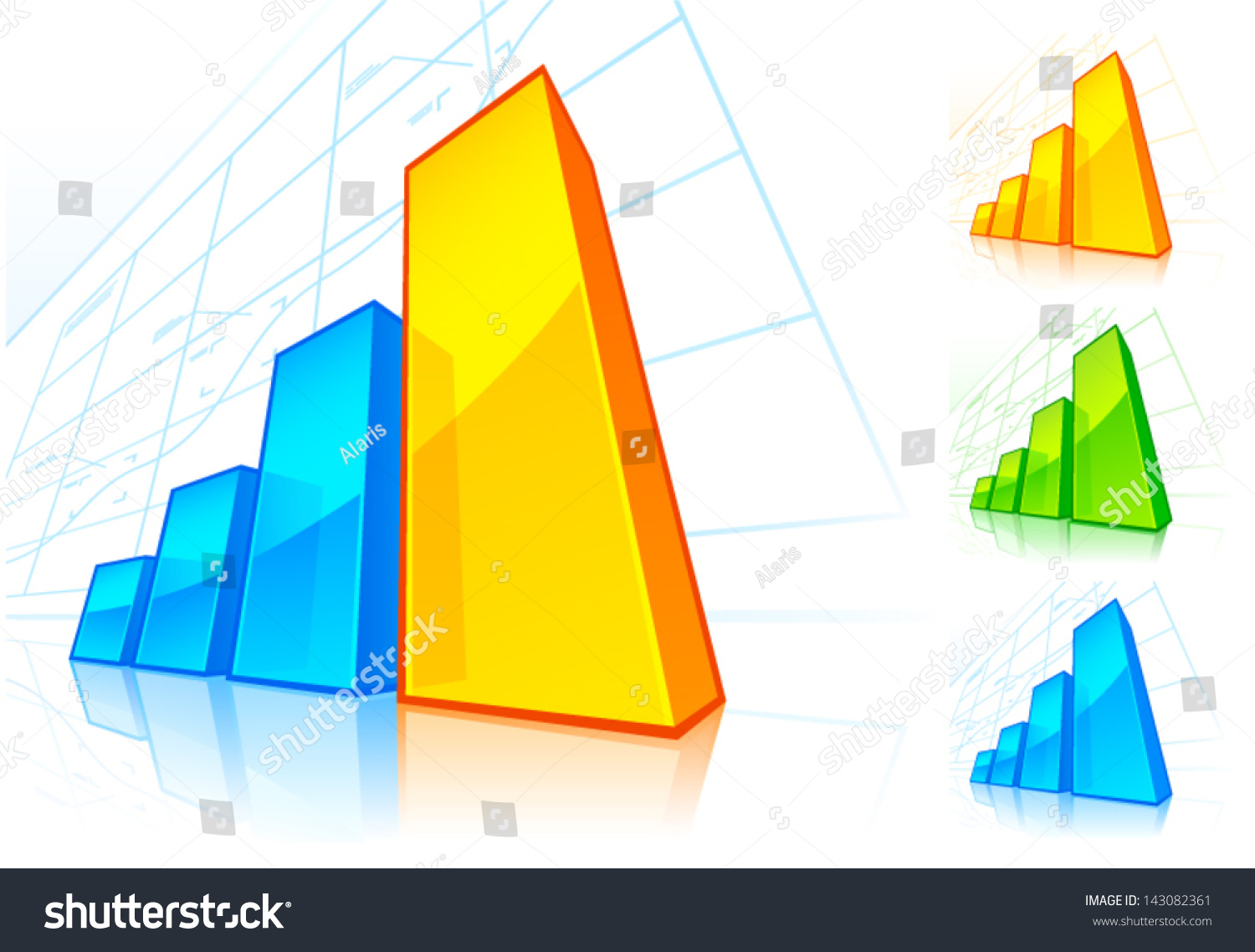 Growing Charts Stock Vector (Royalty Free) 143082361