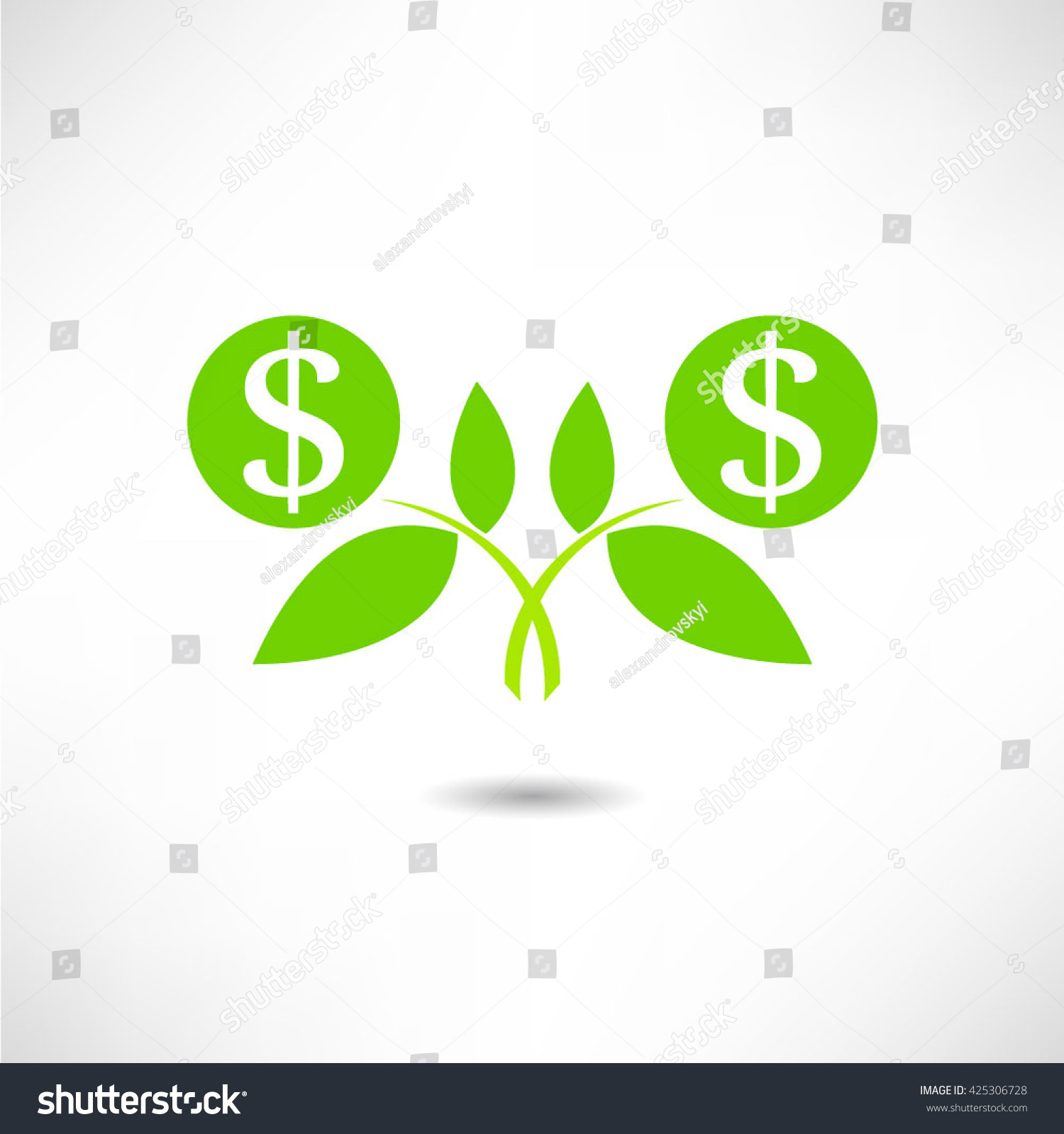 Growing Dollar Tree Vector Illustration Stock Vector (Royalty Free ...