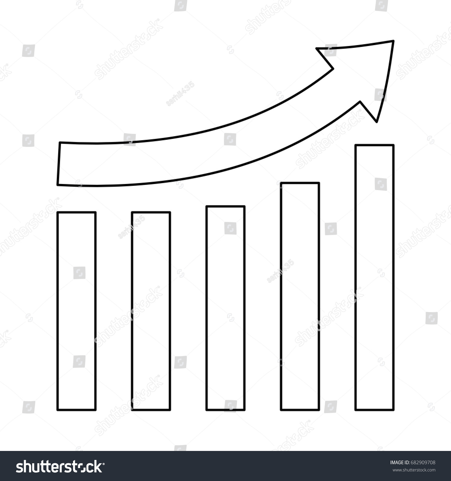 Growing Graph Black Icon Stock Vector (Royalty Free) 682909708 ...