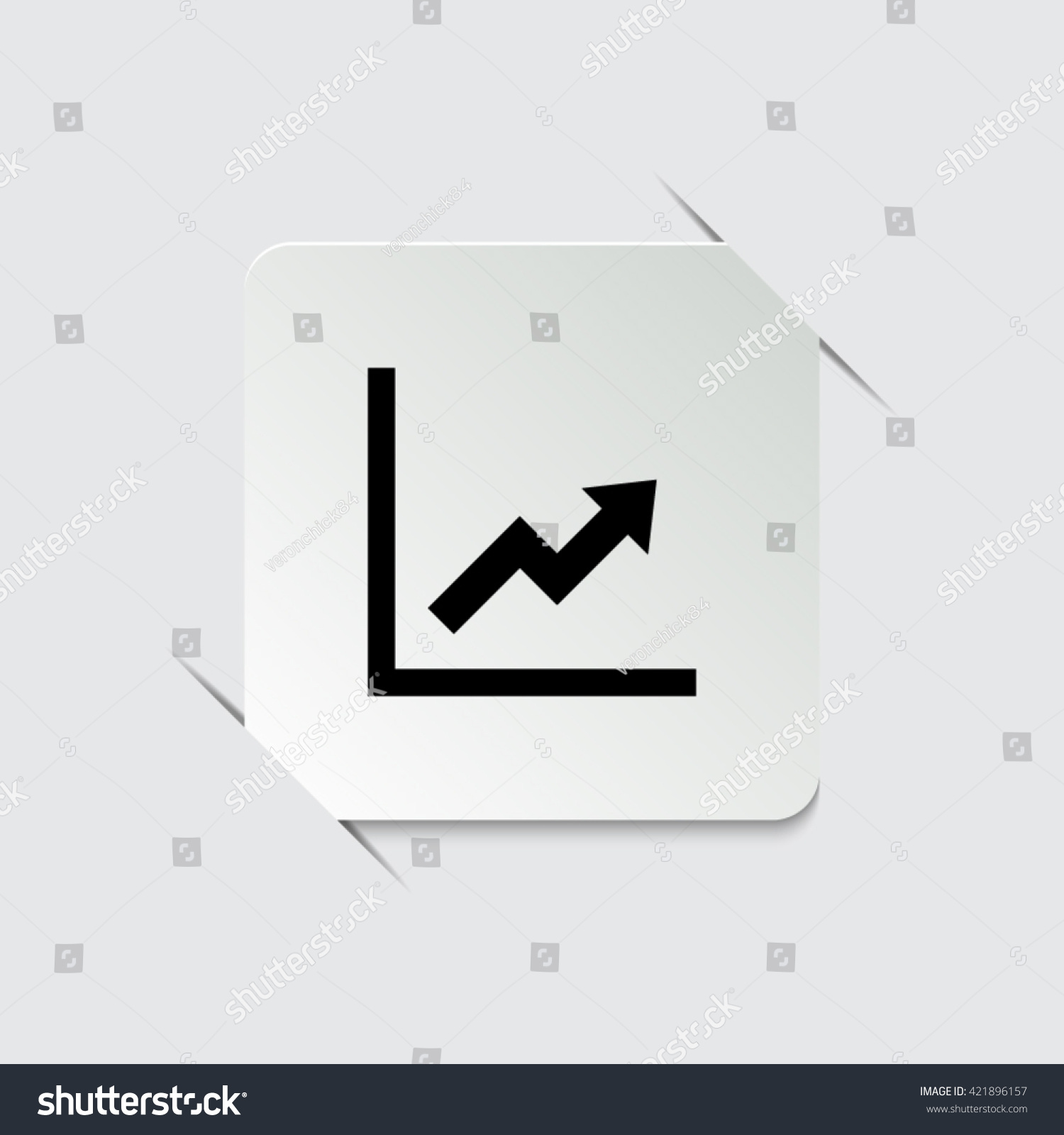 Growing Graph Black Vector Icon Stock Vector (Royalty Free) 421896157 ...