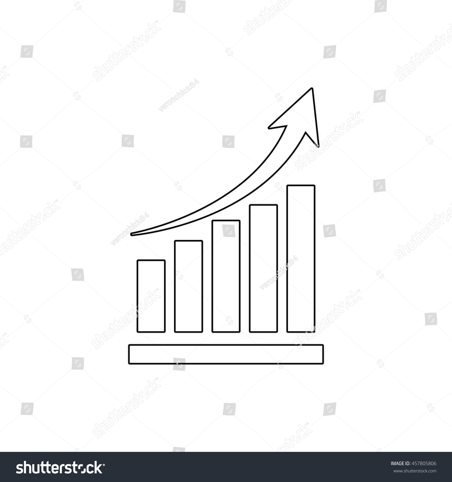 Growing Graph Black Vector Icon Stock Vector (Royalty Free) 457805806 ...