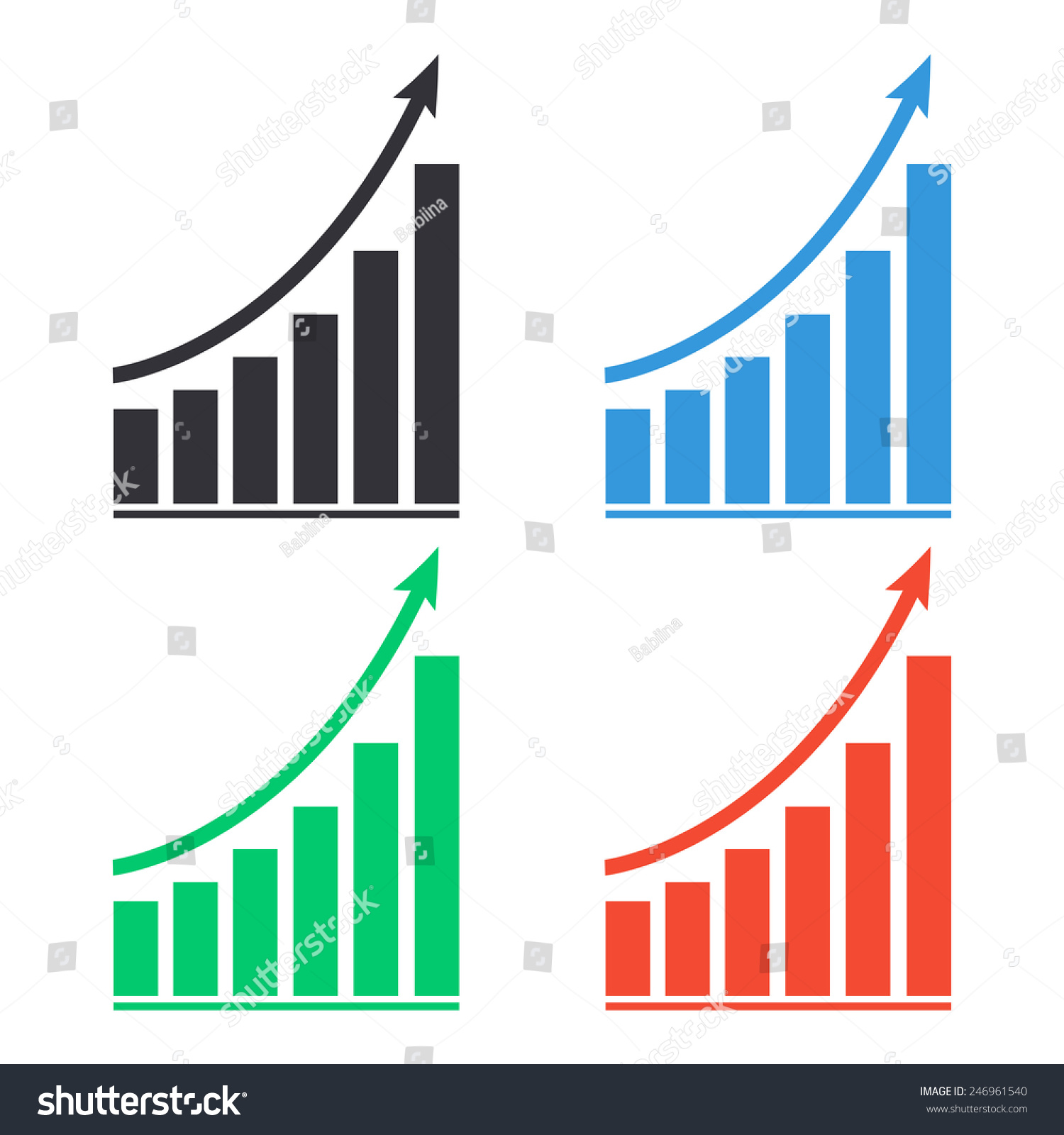 Growing Graph Icon Colored Vector Illustration Stock Vector (Royalty ...