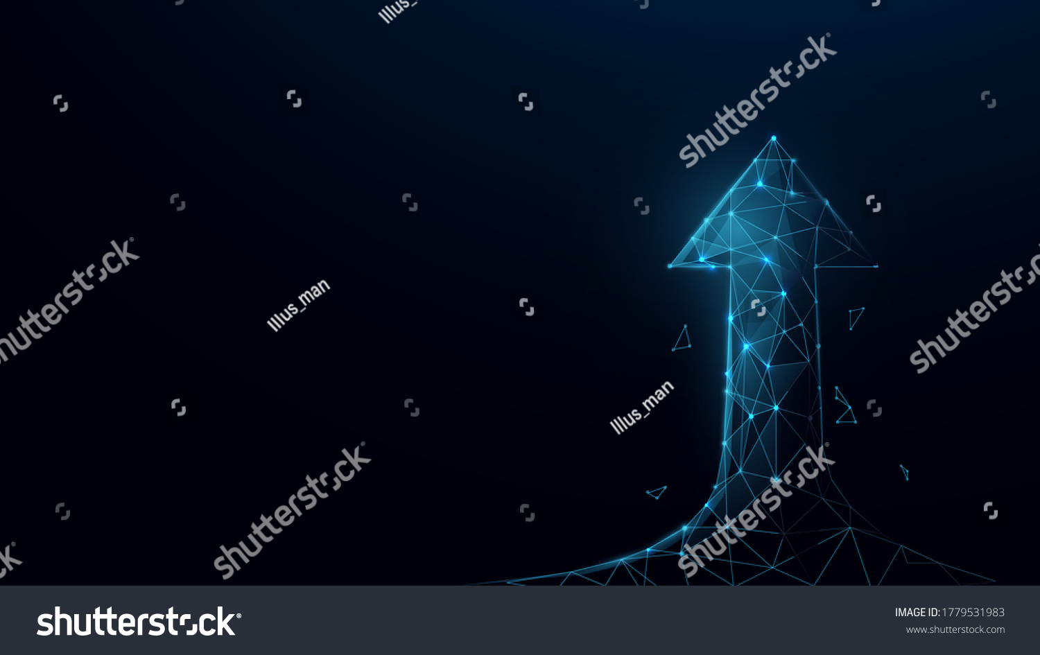 Growing Graph Icon Lines Triangles Particle Stock Vector (Royalty Free ...