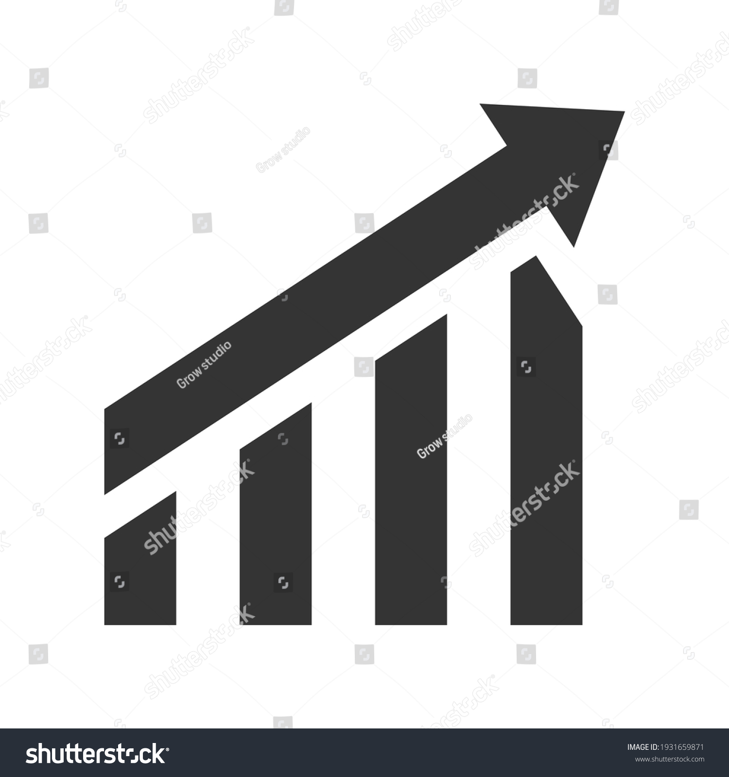 Growing Graph Icon Vector Illustration Stock Vector (Royalty Free ...
