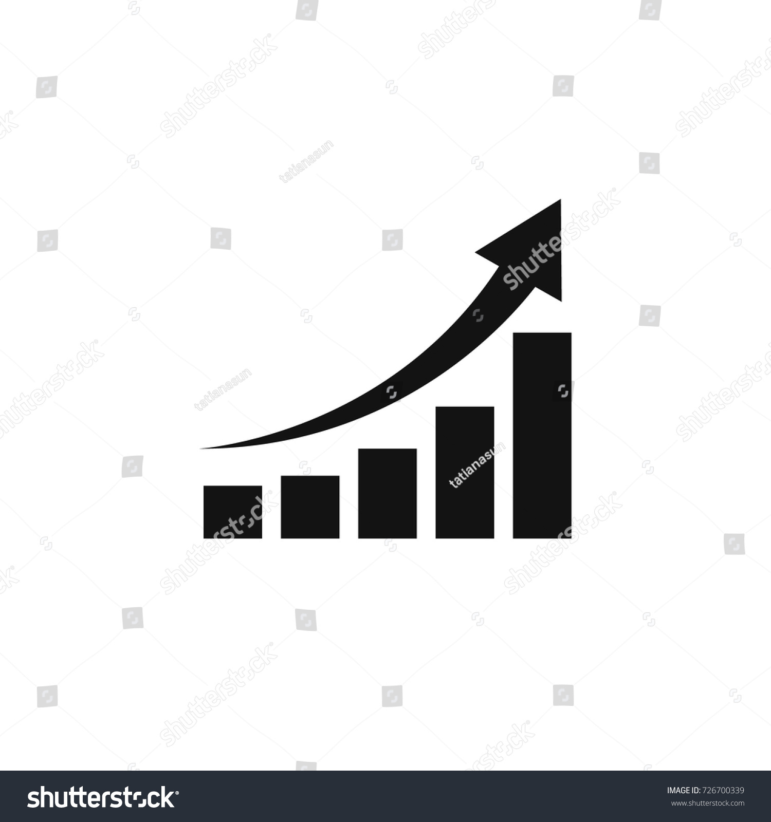 Growing Graph Icon Vector Isolated Flat Stock Vector (Royalty Free ...