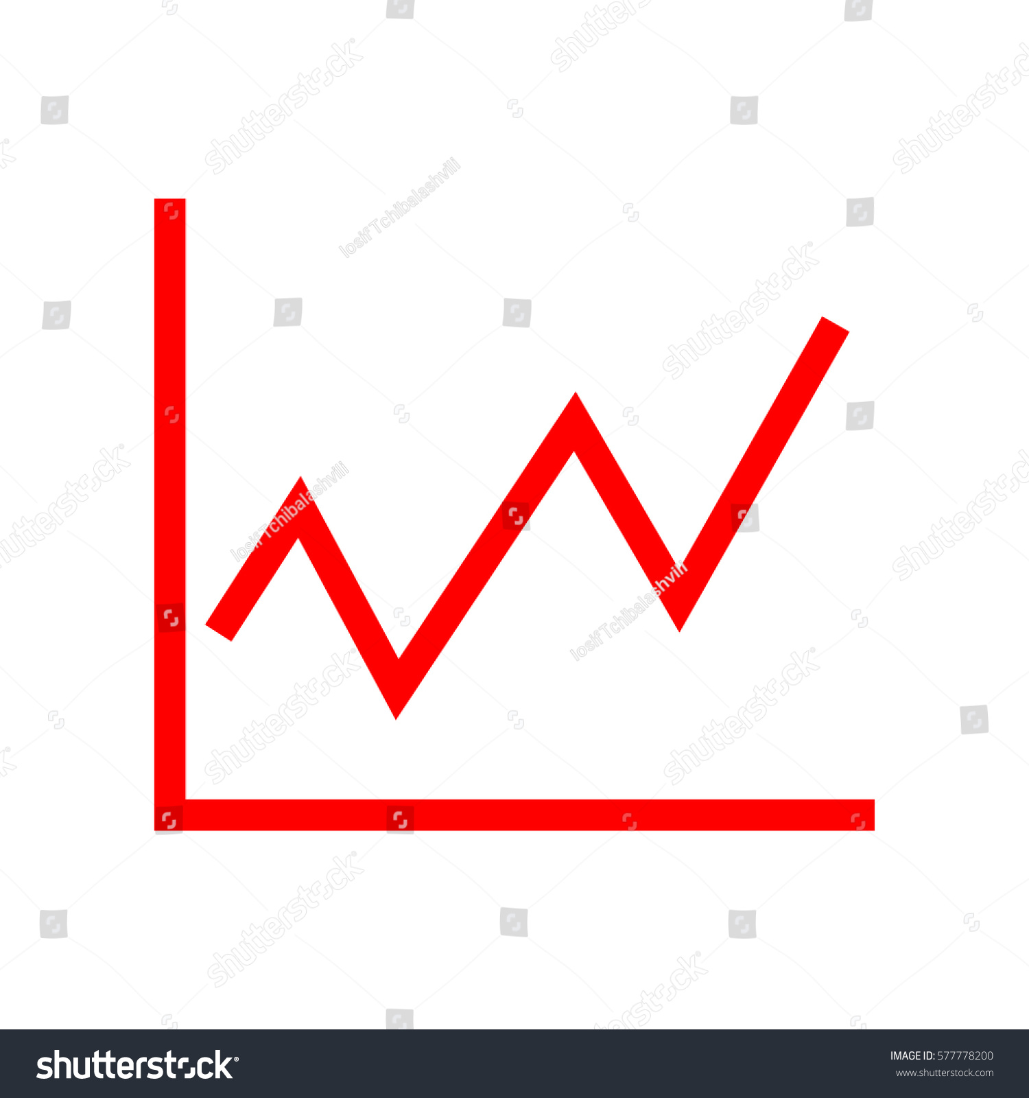 Growing Graph Icon Vector Red Icon Stock Vector (Royalty Free) 577778200