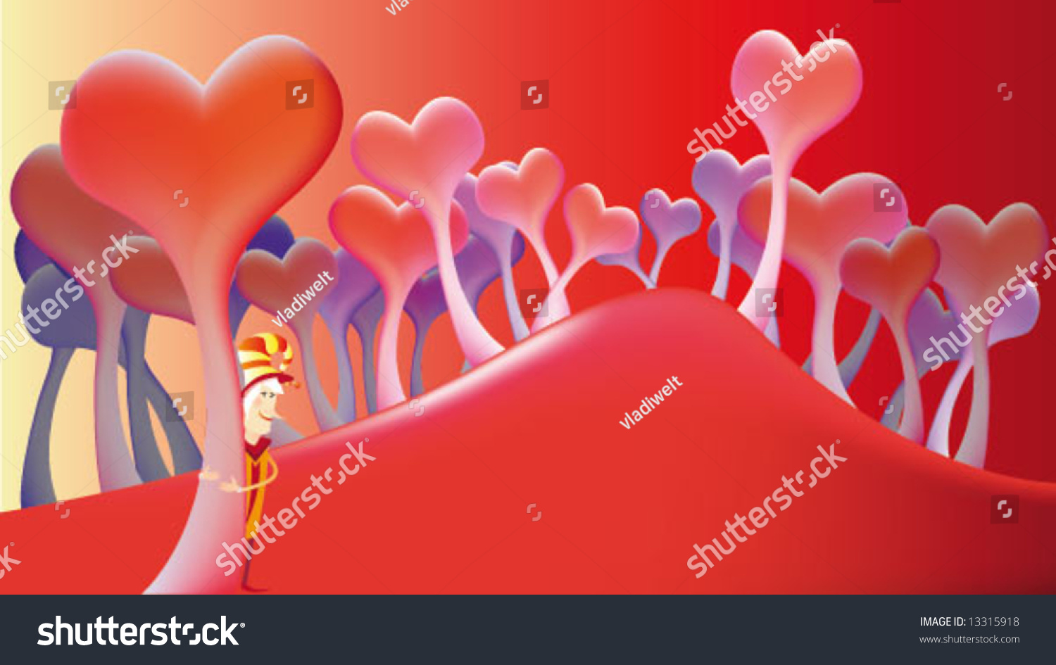 Growing Hearts Wallpaper Stock Vector (Royalty Free) 13315918 ...