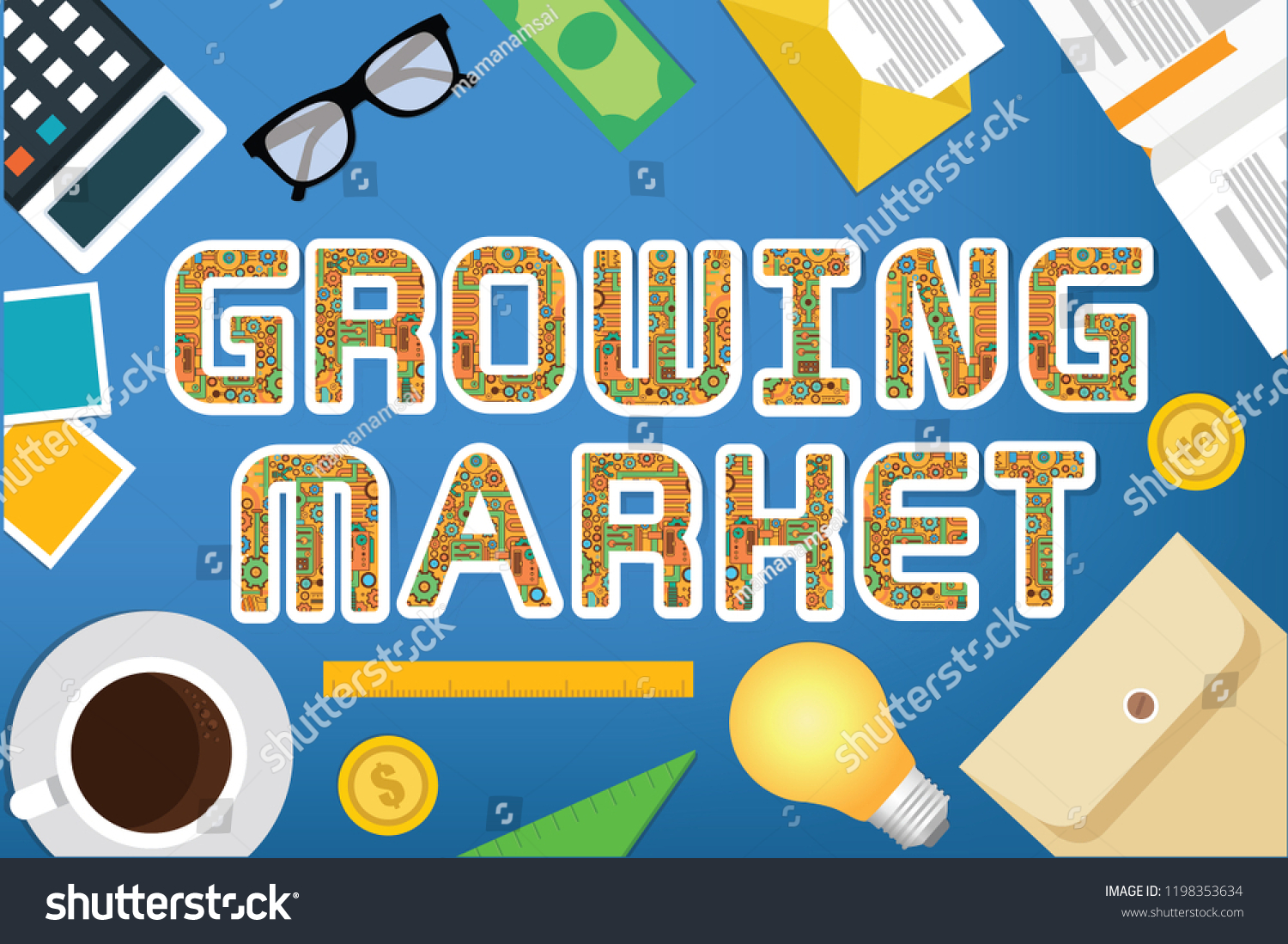 Growing Market Vector Concept Design Stock Vector (Royalty Free) 1198353634