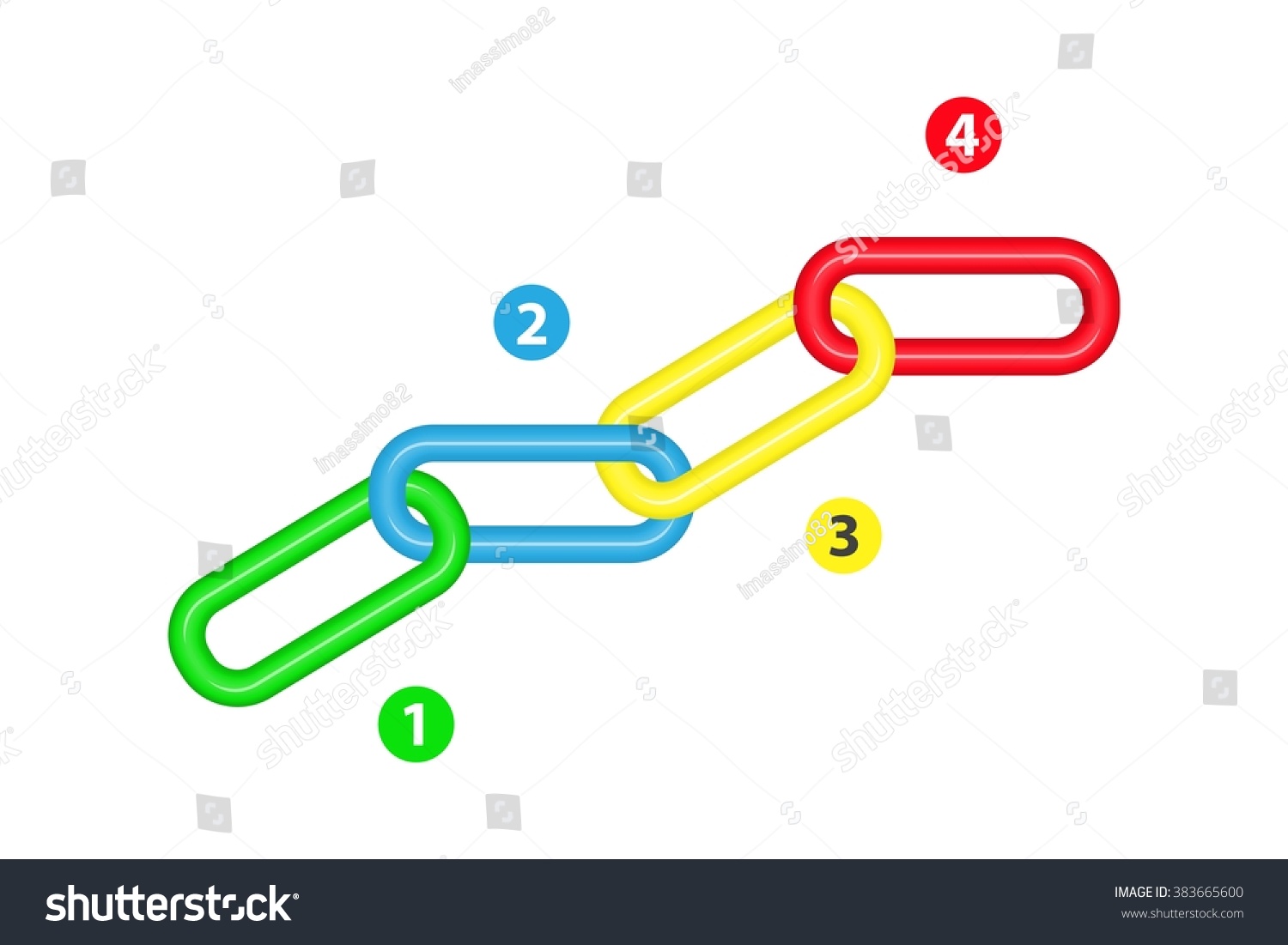 Growing Timeline Bright Chain Vector Infographic: เวกเตอร์สต็อก (ปลอด ...