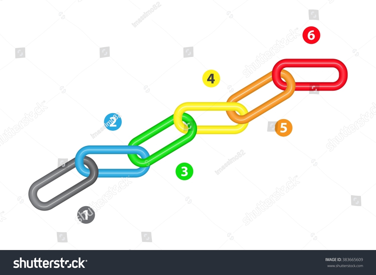 Growing Timeline Bright Chain Vector Infographic Stock Vector (Royalty ...