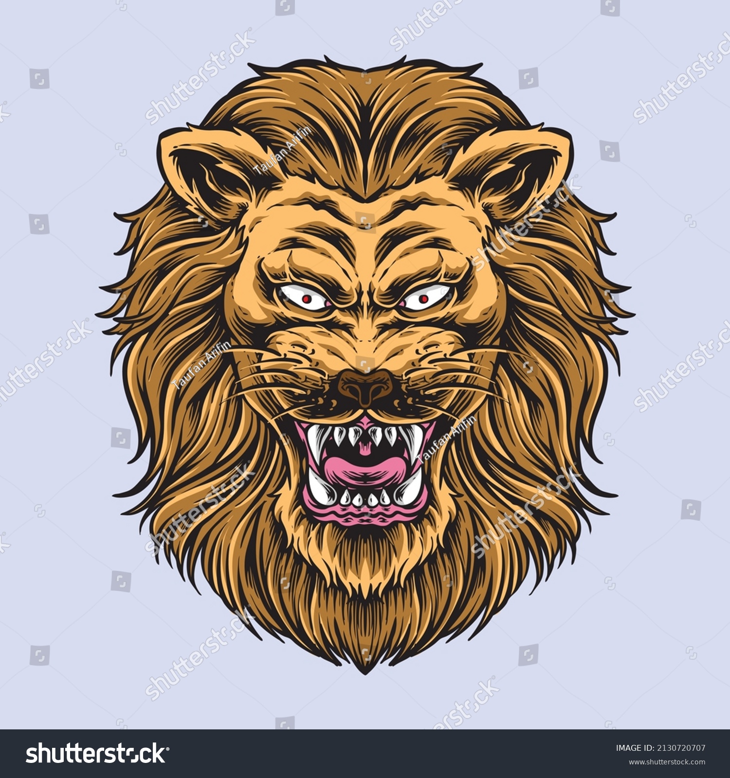 Growling Lion Head Vector Logo Stock Vector (Royalty Free) 2130720707 ...