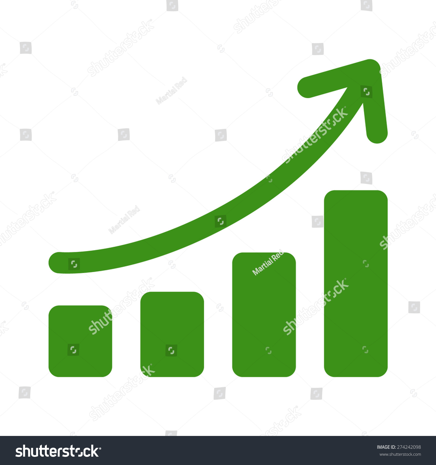 Growth Chart Bar Chart Graph Flat Stock Vector (Royalty Free) 274242098