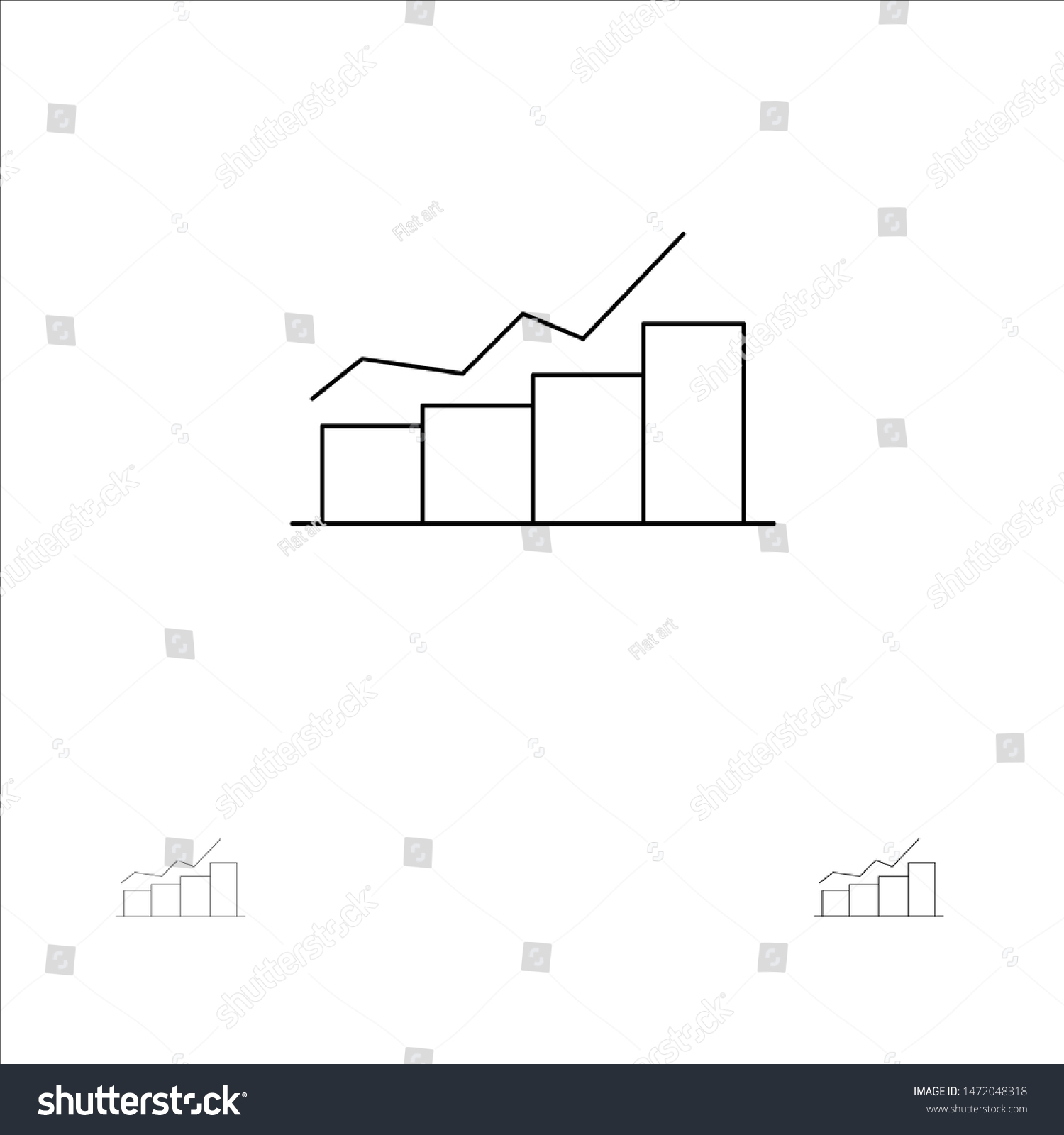 Growth Chart Flowchart Graph Increase Progress Stock Vector (Royalty ...