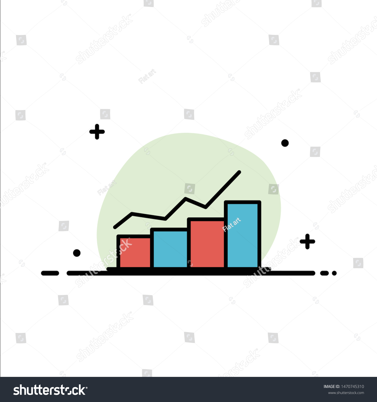 Growth Chart Flowchart Graph Increase Progress Stock Vector (Royalty ...