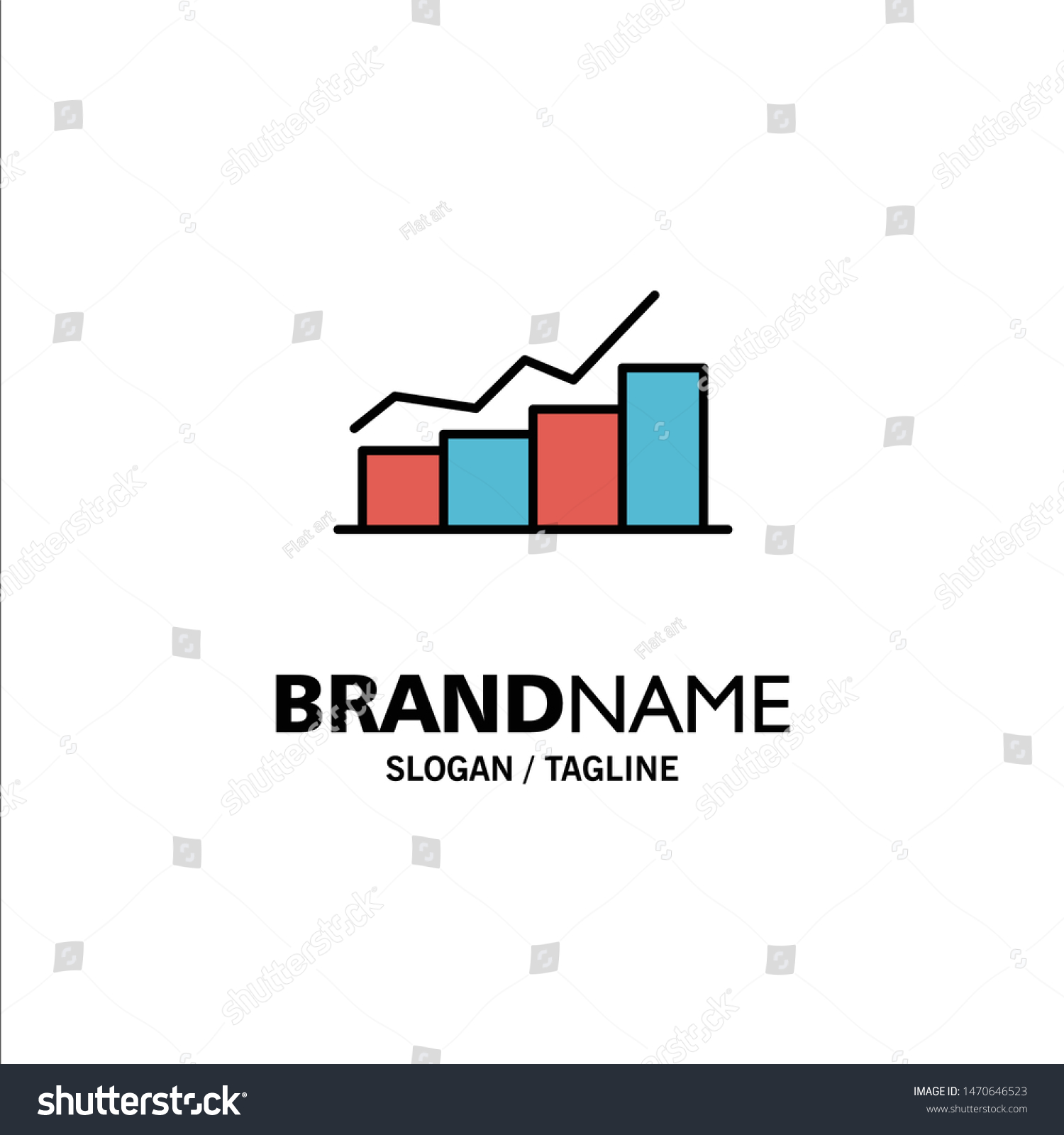 Growth Chart Flowchart Graph Increase Progress Stock Vector (Royalty ...