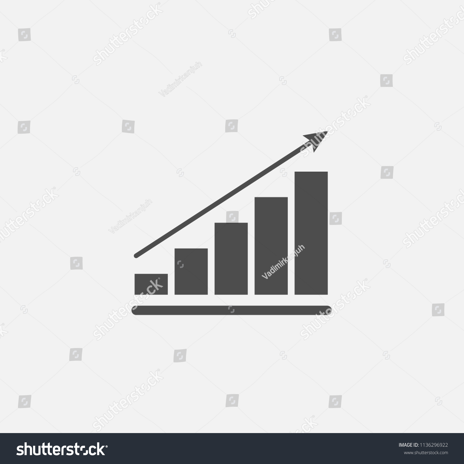 Growth Diagram Icon Vector Stock Vector (Royalty Free) 1136296922 ...
