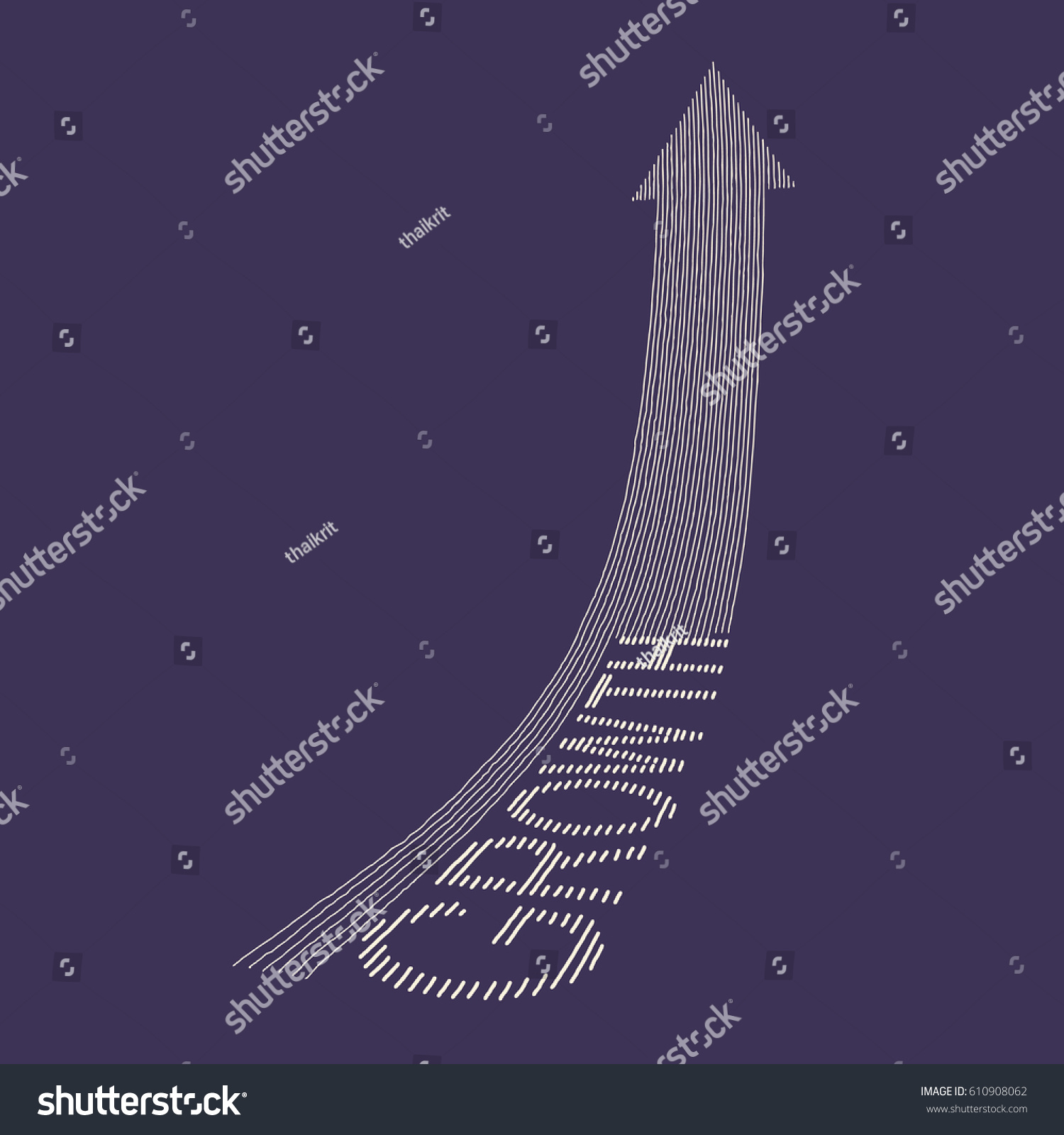 Growth Lines Arrow Hand Drawn Vector Stock Vector (Royalty Free ...