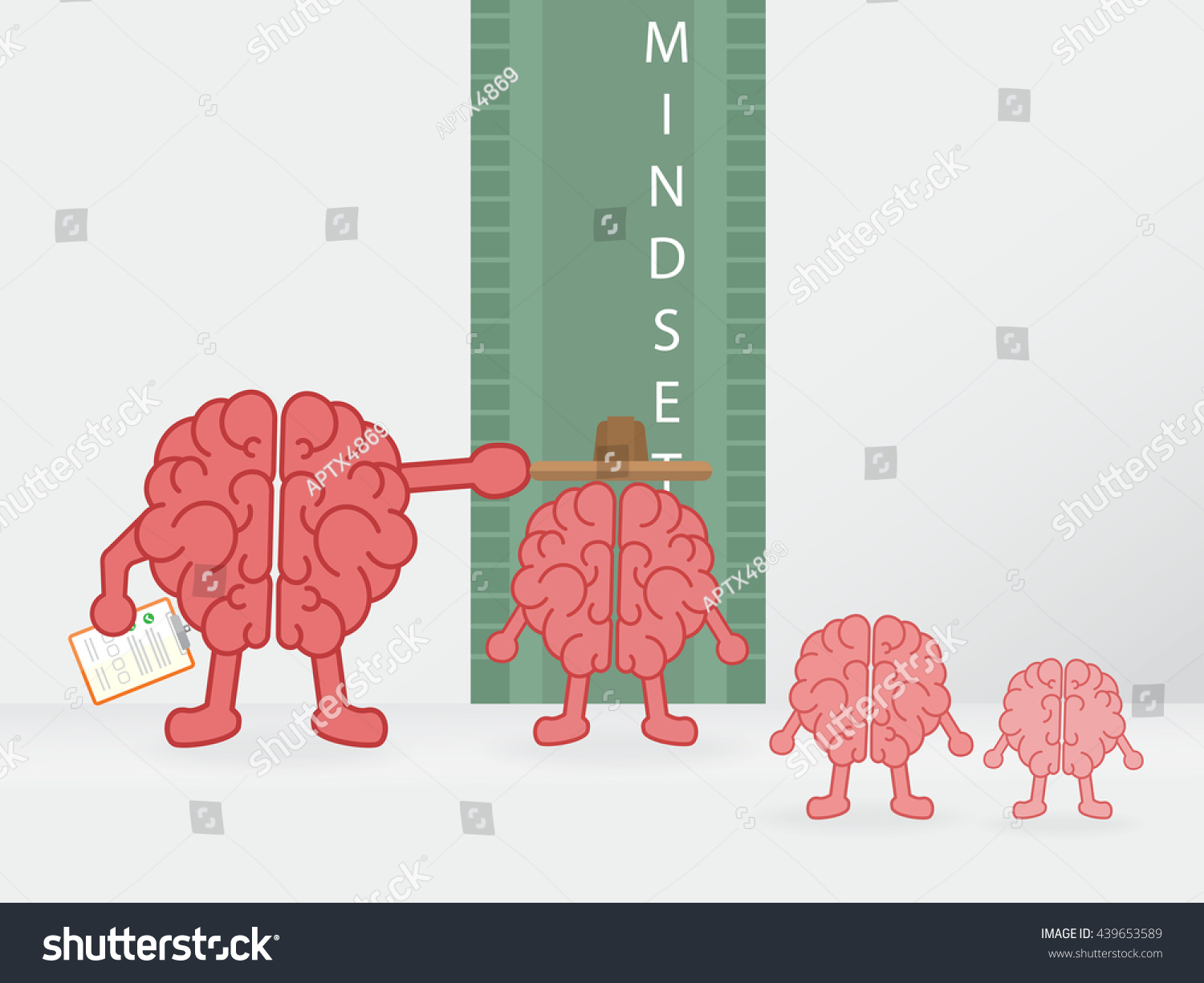 Growth Mindset Height Brain Measuring Stock Vector (Royalty Free) 439653589