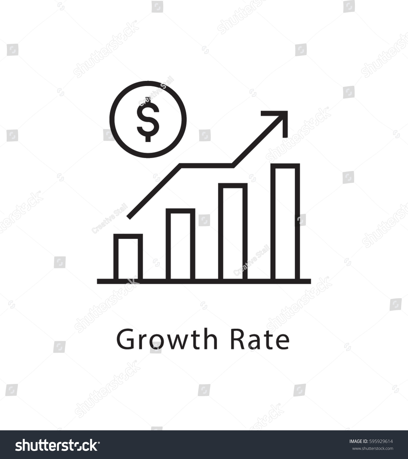 Growth Rate Vector Line Icon 스톡 벡터(로열티 프리) 595929614 | Shutterstock