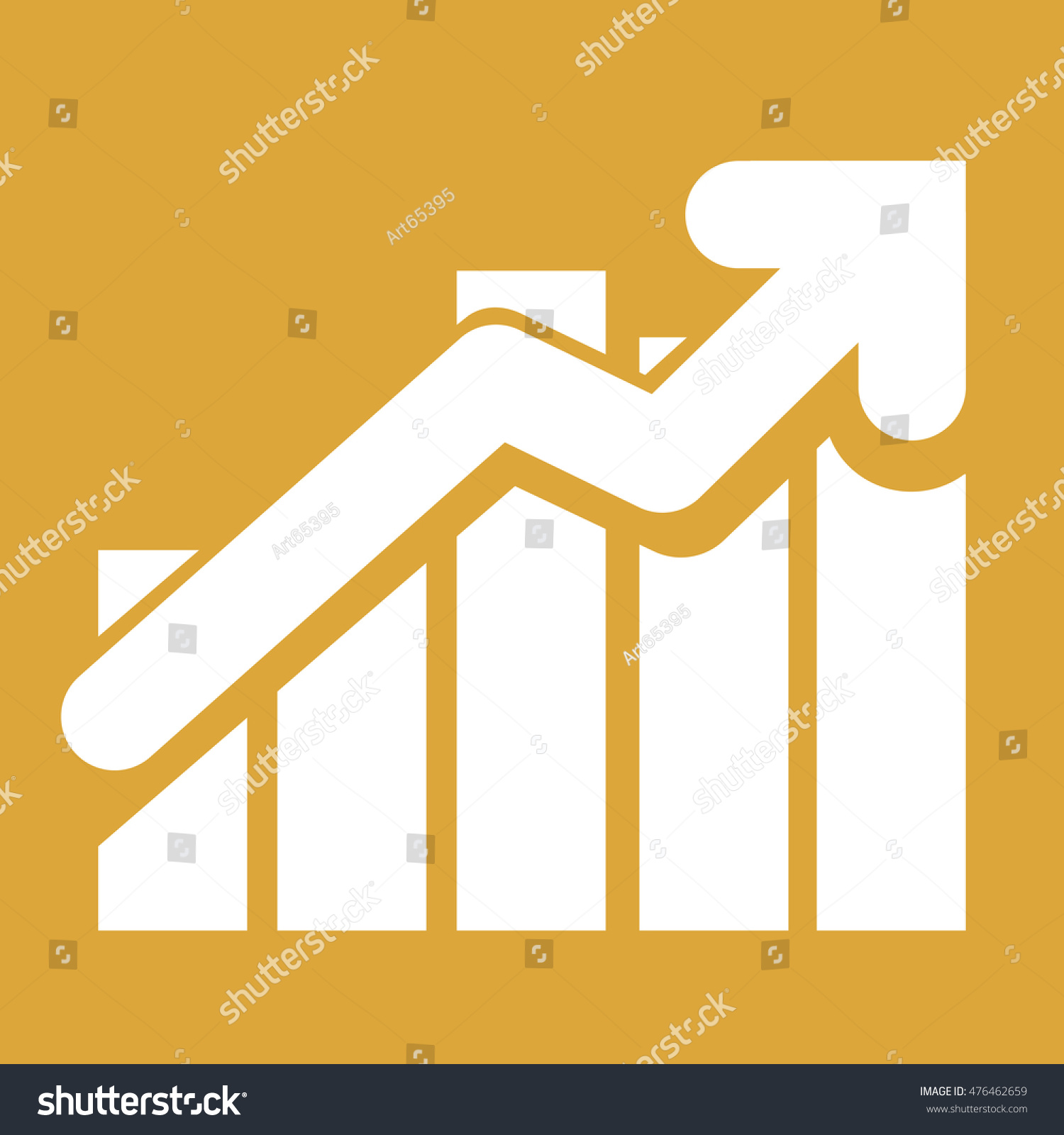Growth Sign Increase Over Bar Graph Stock Vector (Royalty Free) 476462659