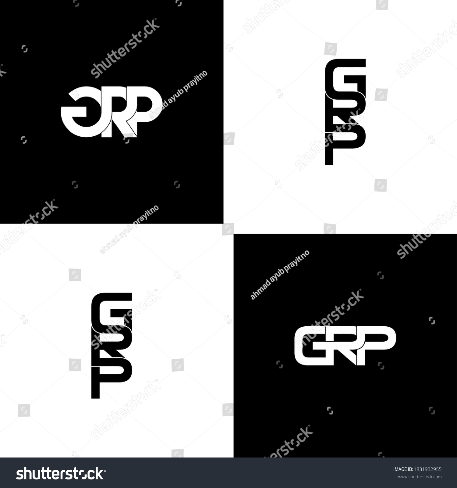 Grp Letter Original Monogram Logo Design Stock Vector (Royalty Free ...