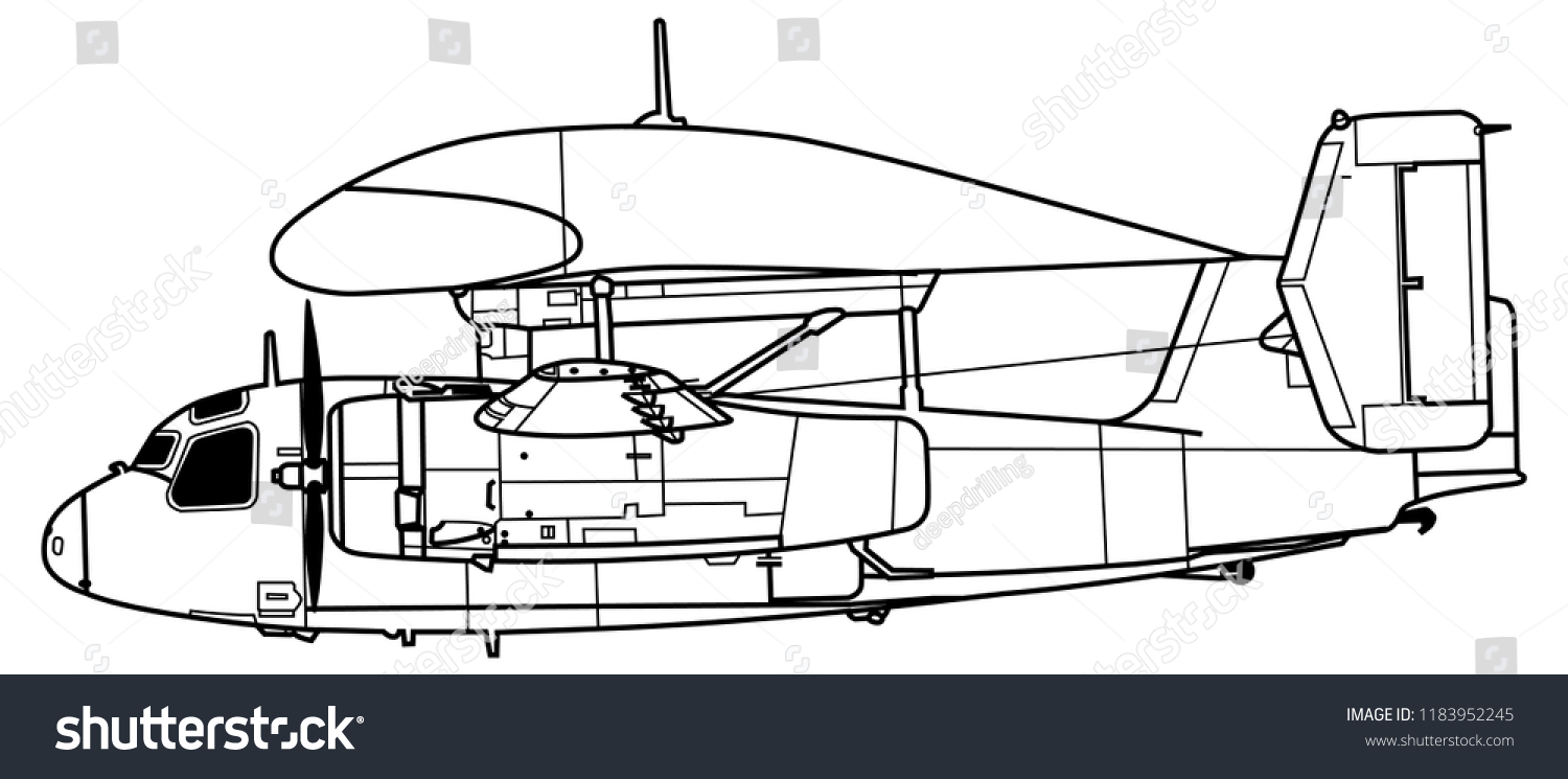Grumman E1 Tracer Outline Vector Drawing Stock Vector (Royalty Free ...
