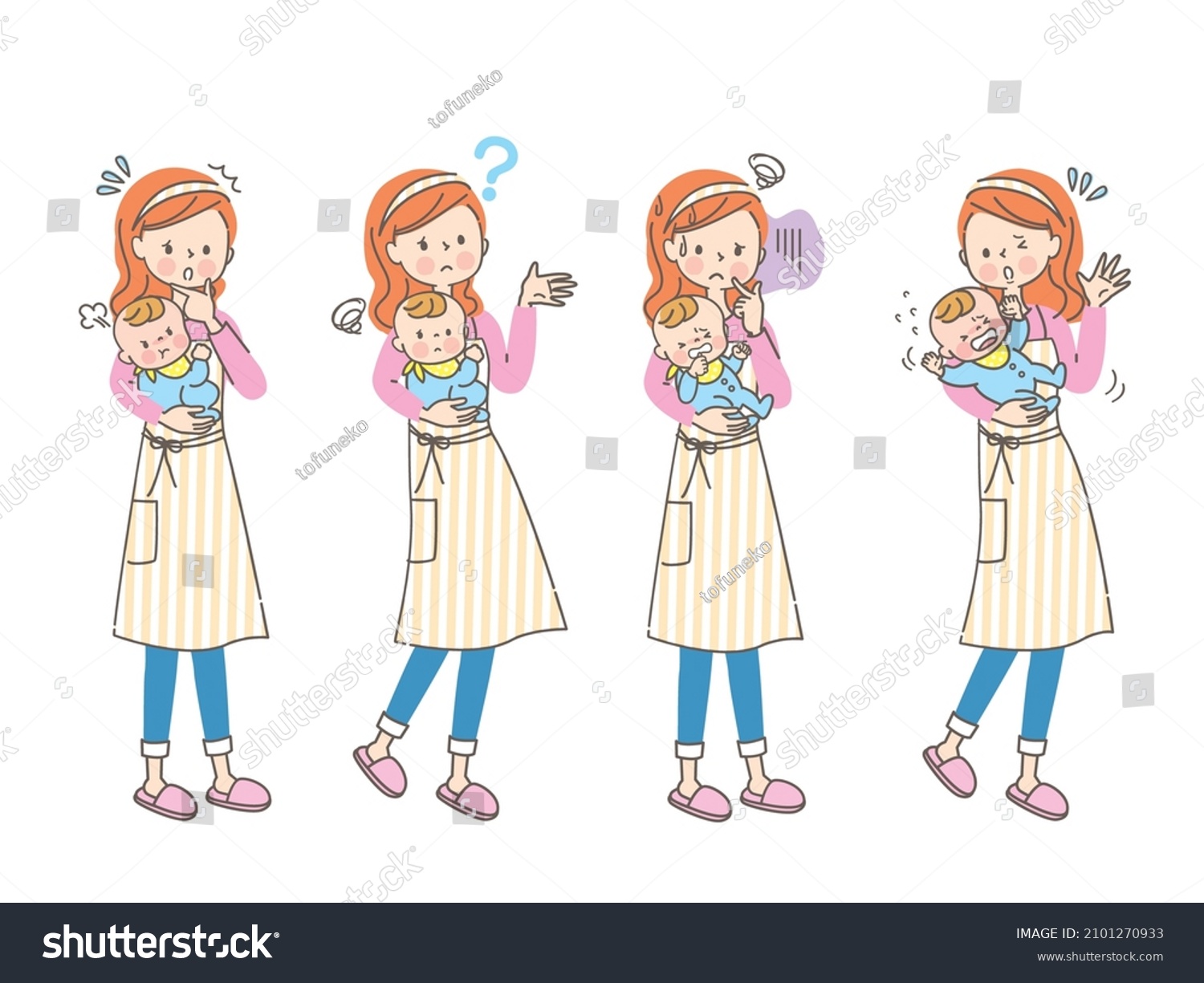 Grumpy Baby Troubled Mom Stock Vector (Royalty Free) 2101270933 ...