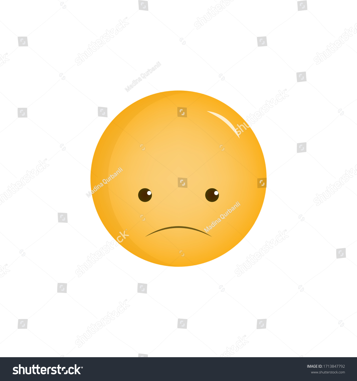 Grumpy Emoticon Isolated Vector Illustration On Stock Vector (Royalty ...