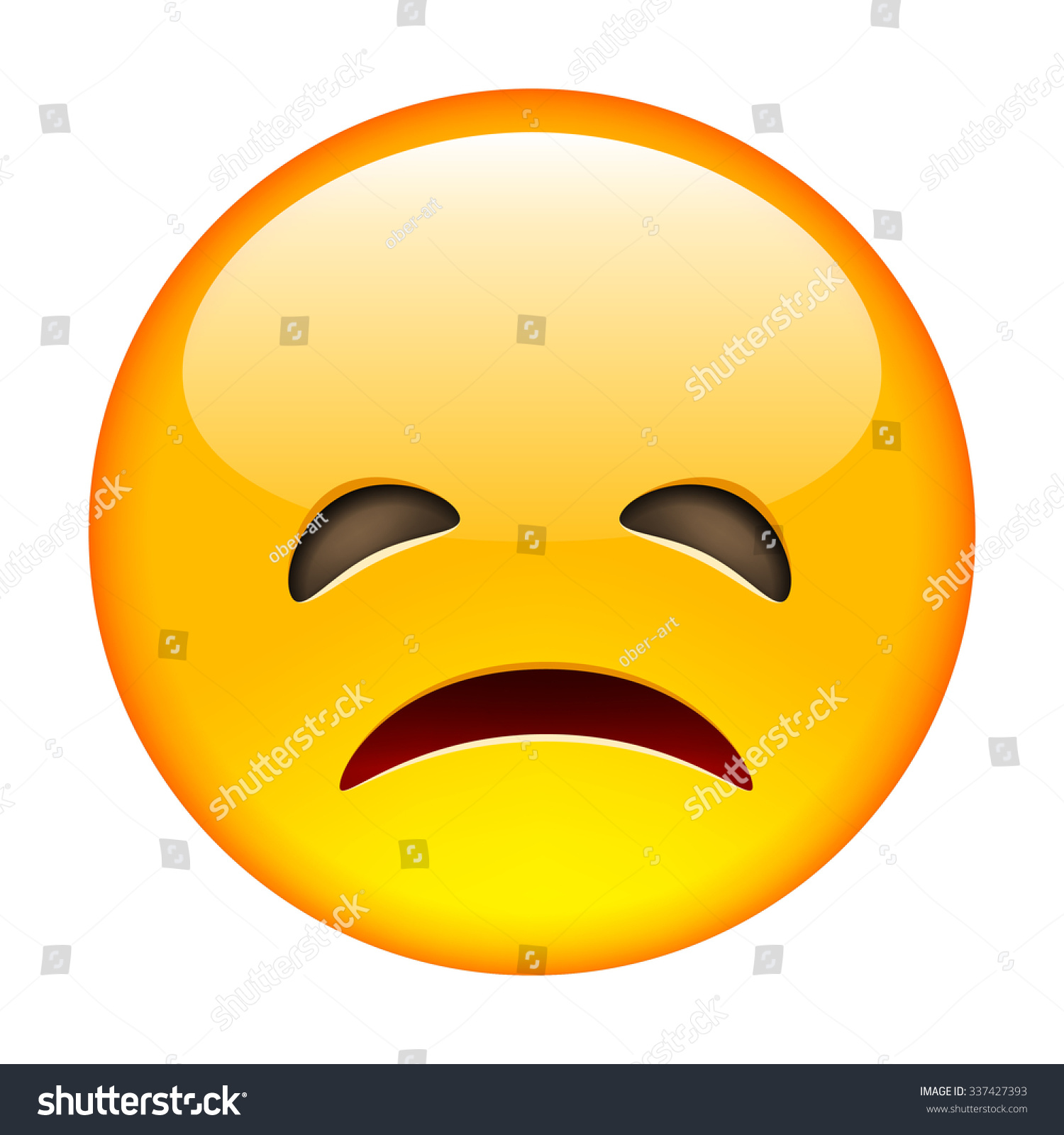 Grumpy Emoticon Isolated Vector Illustration On Stock Vector (Royalty ...