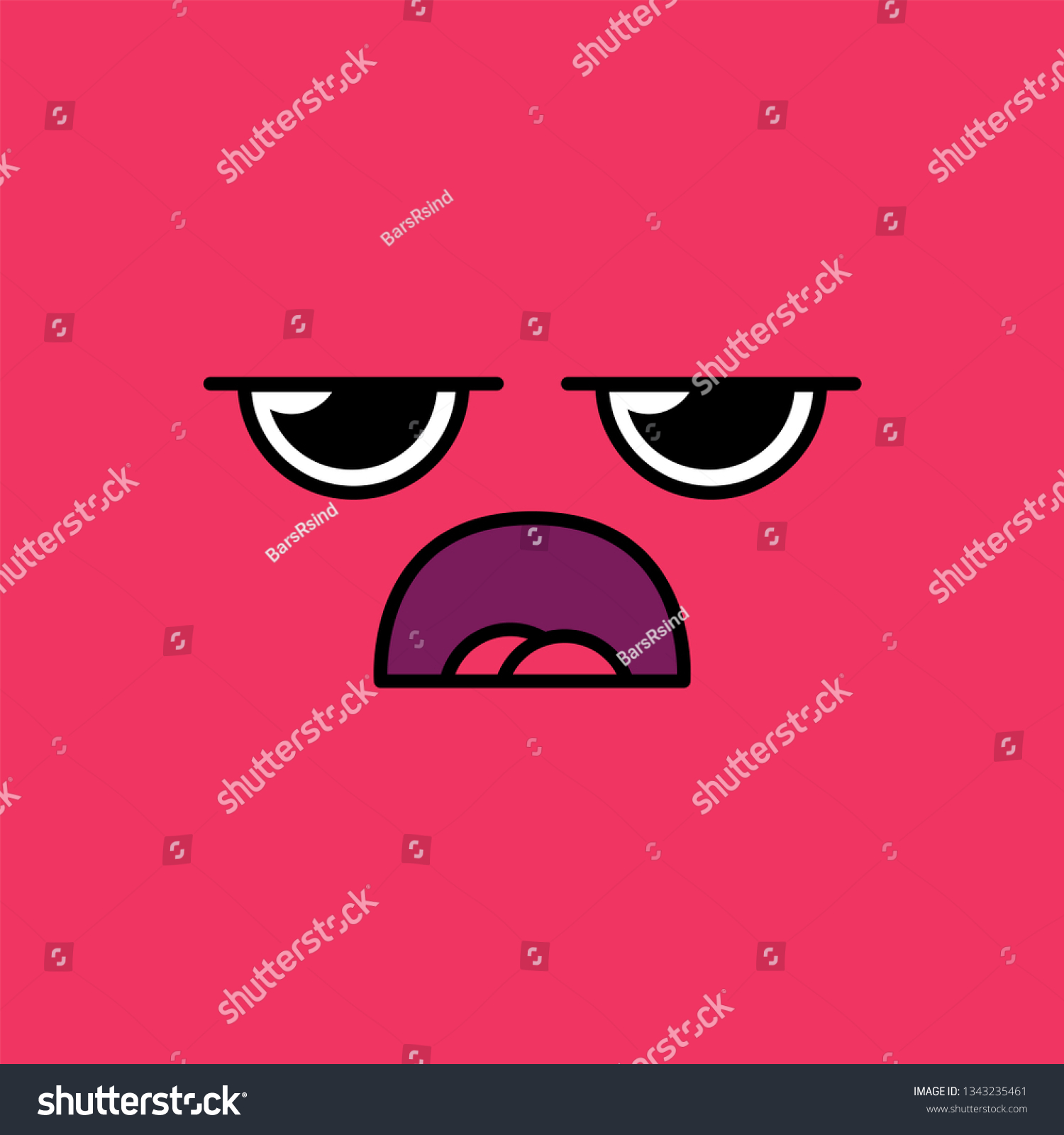Grumpy Frown Emoji Vector Illustration Stock Vector (Royalty Free ...