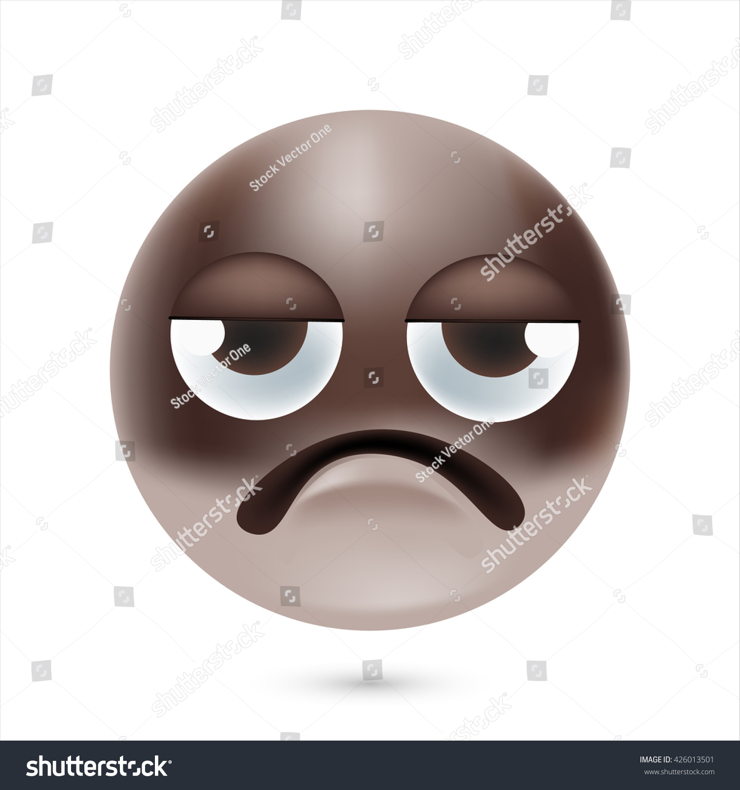 Grumpy Sad Emoticon Isolated Vector Illustration : image vectorielle de ...