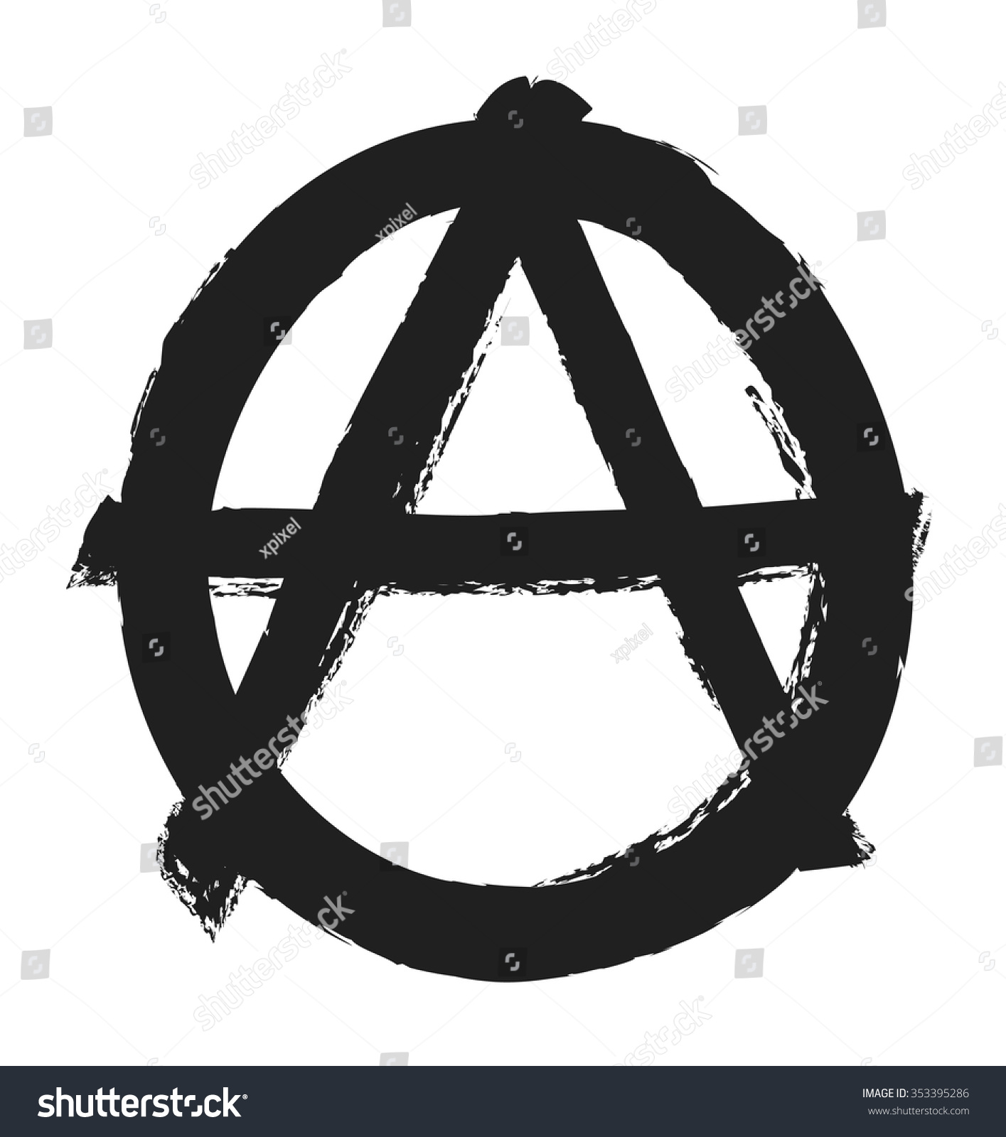 Grunge Anarchy Symbol, Vector Design Element - 353395286 : Shutterstock
