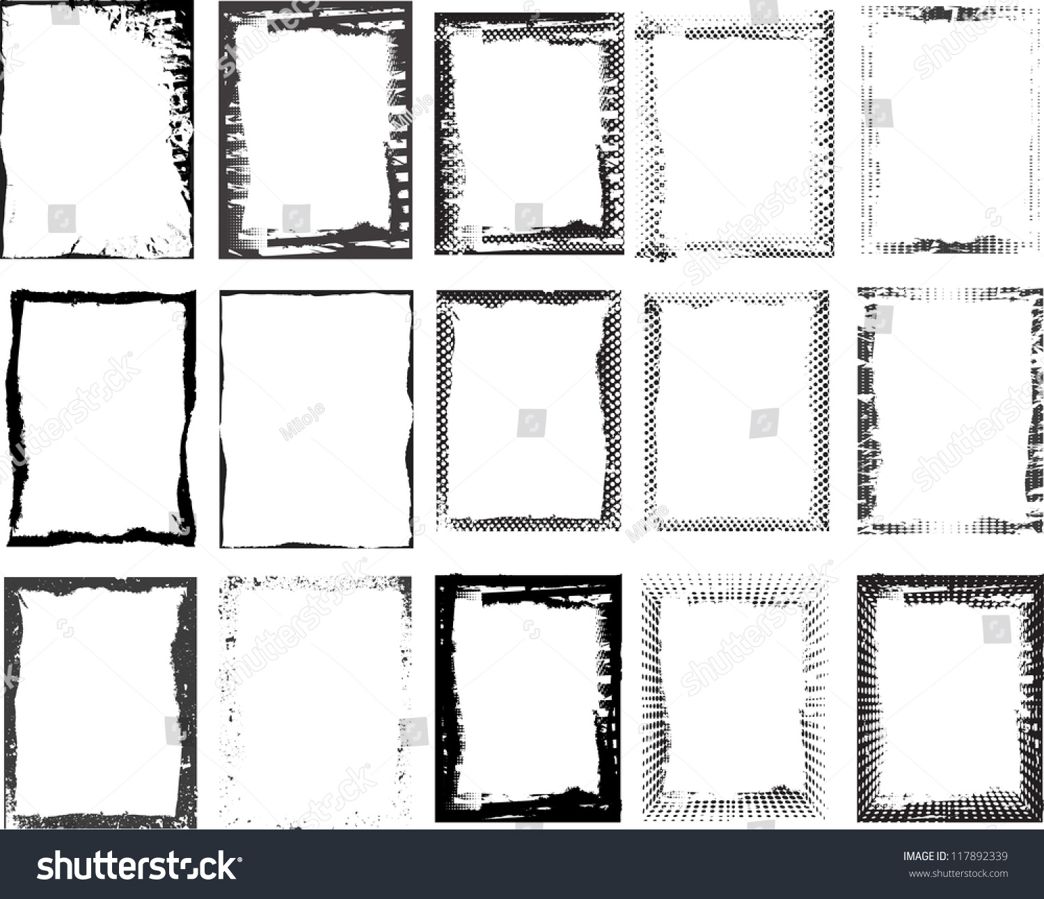 Grunge Borders Stock Vector Illustration 117892339 : Shutterstock