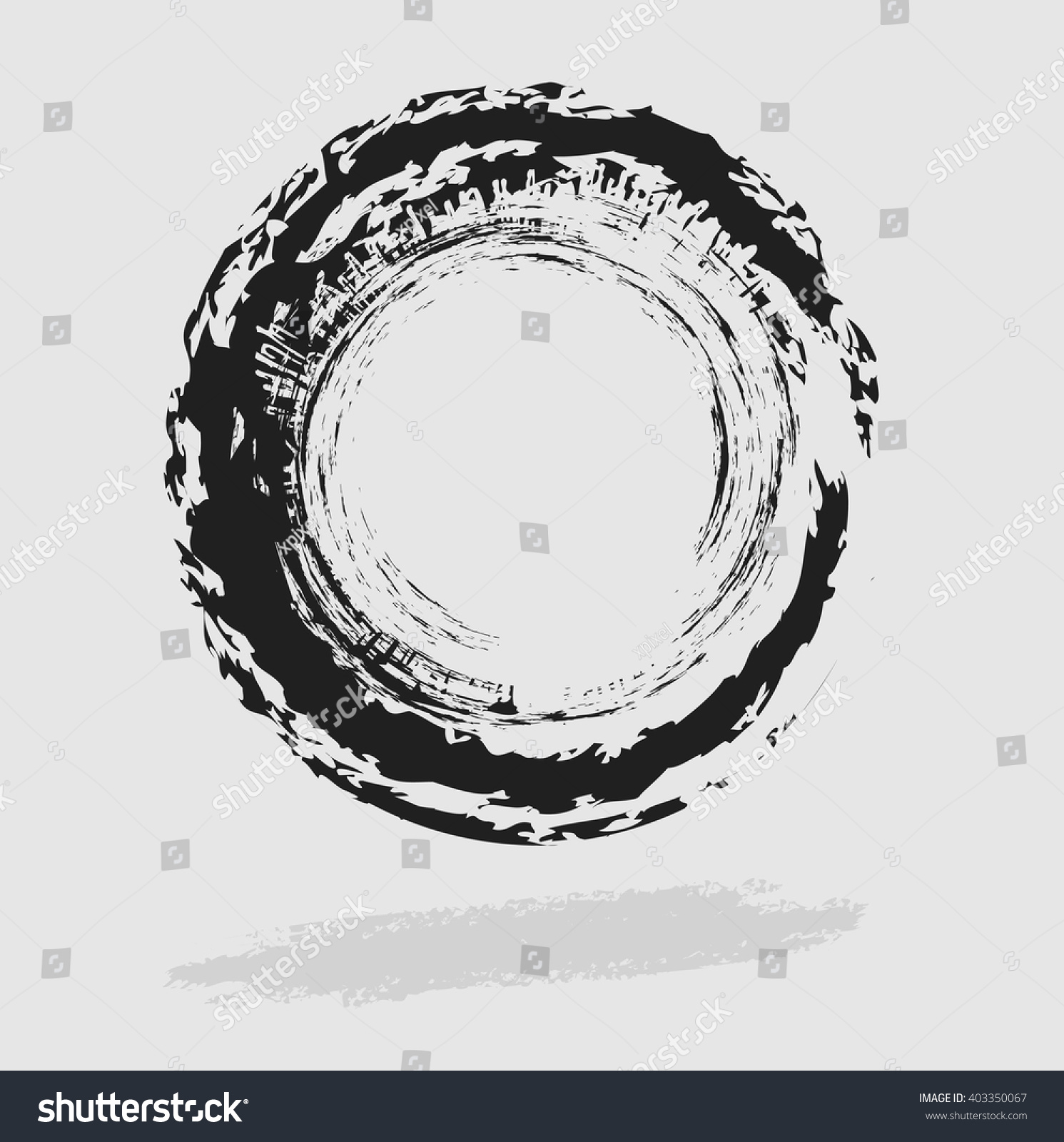 Grunge Circle Frame Border Icon Vector Stock Vector (Royalty Free ...