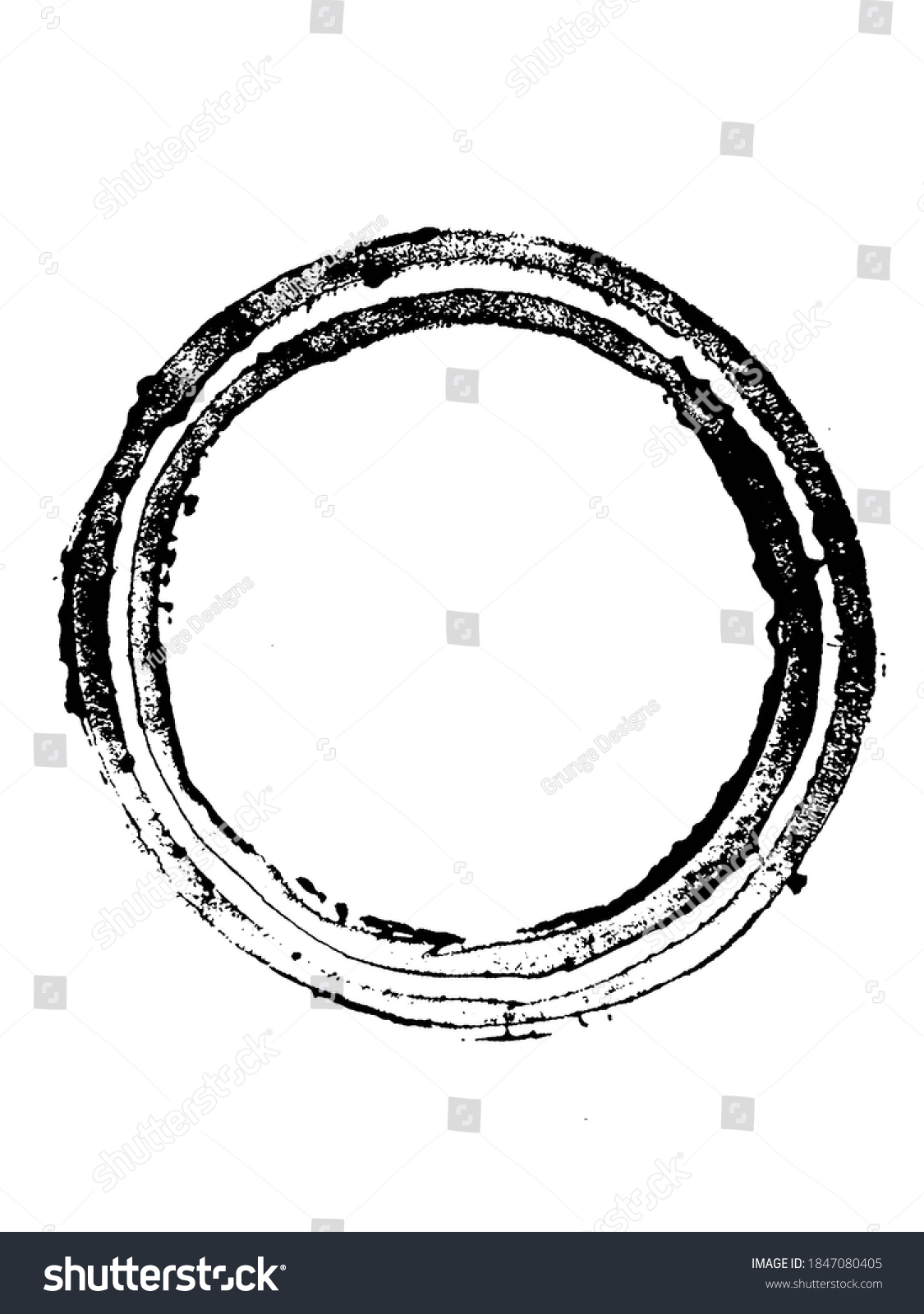 Grunge Circle Round Stamp Frame Stock Vector (Royalty Free) 1847080405 ...