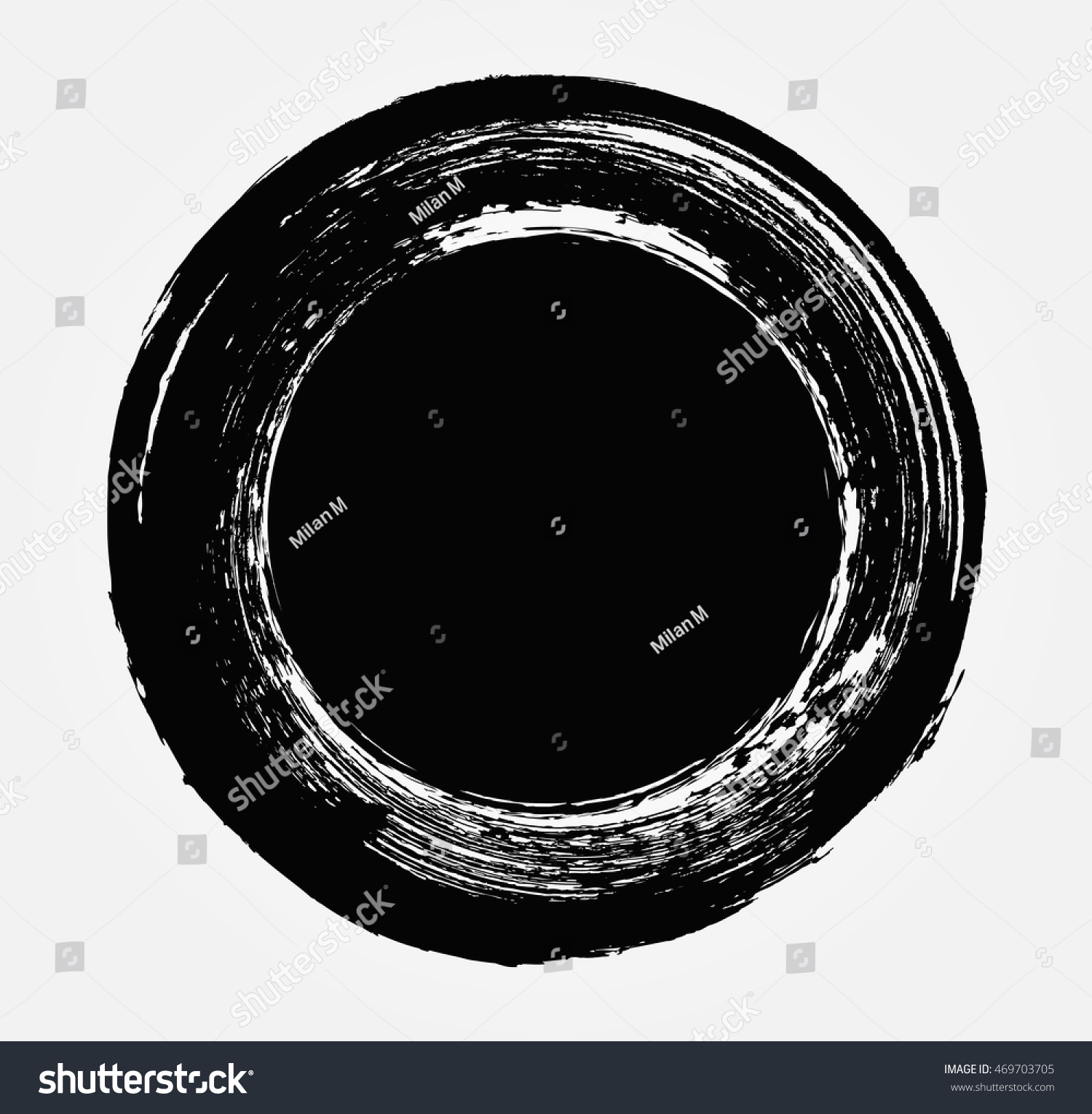 Grunge Circle Shapedistress Round Stampvector Template Stock Vector ...