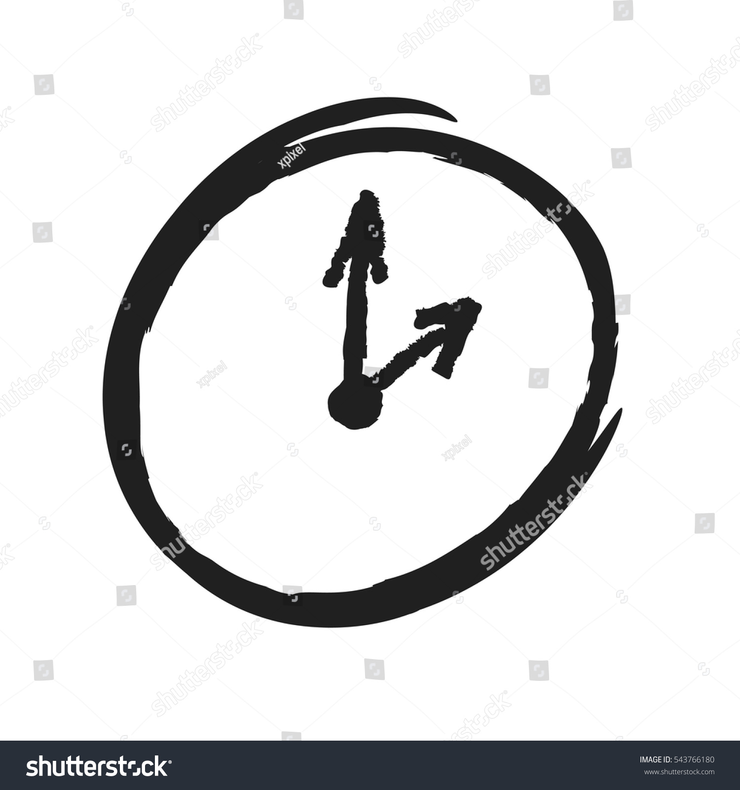 Grunge Clock Arrow Vector Icon Stock Vector (Royalty Free) 543766180 ...