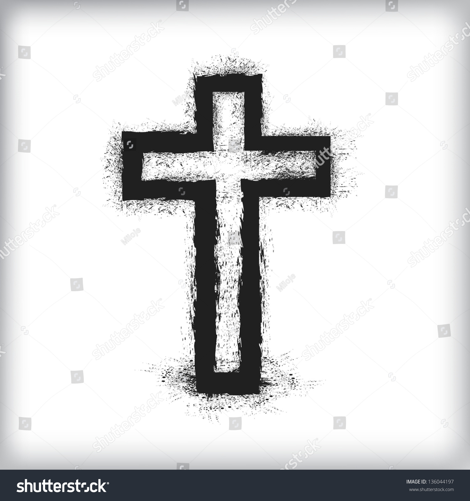 Grunge Cross Stock Vector (Royalty Free) 136044197 | Shutterstock