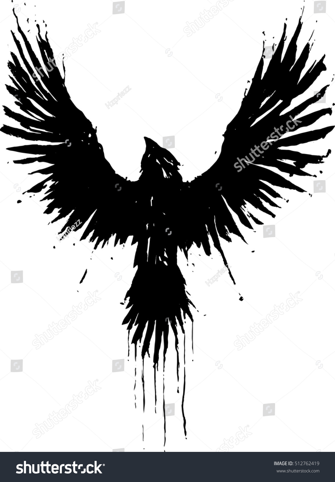 Grunge Crow Stock Vector (Royalty Free) 512762419