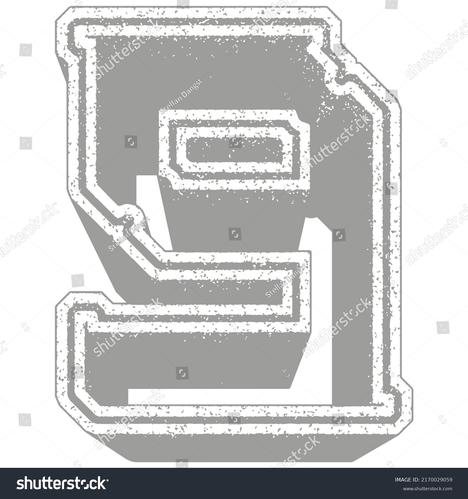 Grunge Font Vector Rough Number Stock Vector (Royalty Free) 2170029059 ...