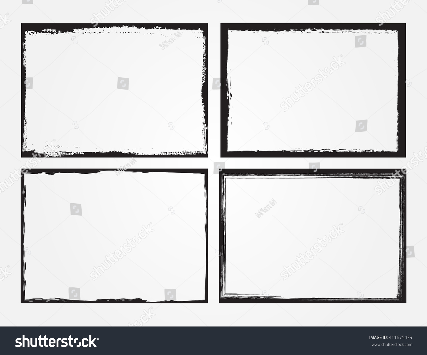 Grunge Frame Setgrunge Backgroundsvector Distress Frames Stock Vector ...
