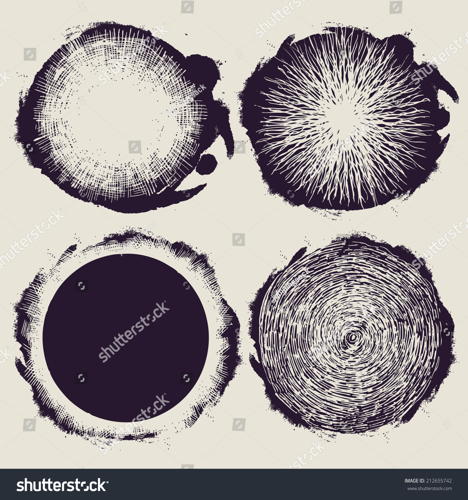 Grunge Halftone Drawing Textures Set Vector Stock Vector (Royalty Free ...