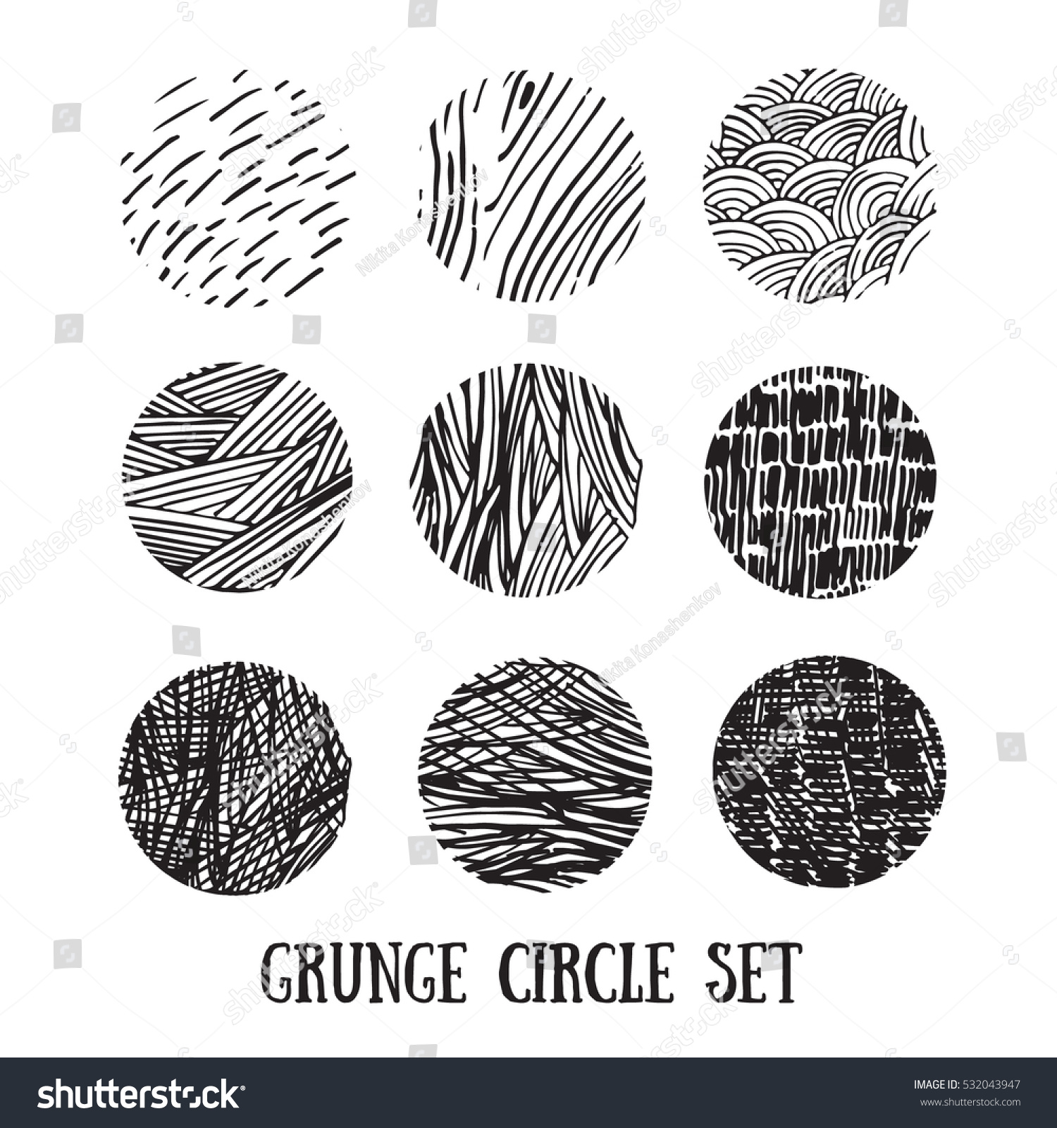 Grunge Halftone Drawing Textures Set Vector Stock Vector (Royalty Free ...