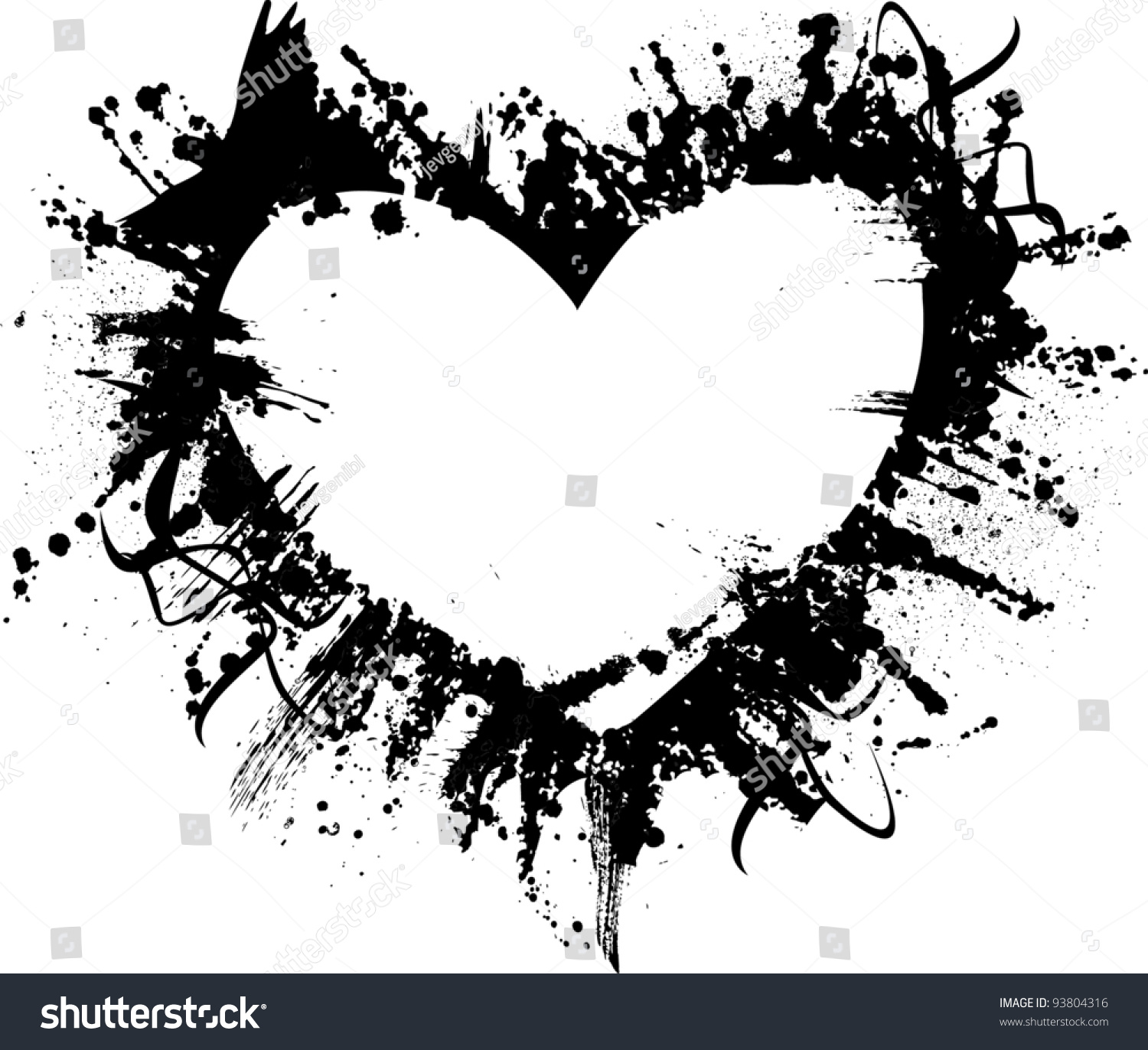 Grunge Heart Stock Vector 93804316 - Shutterstock
