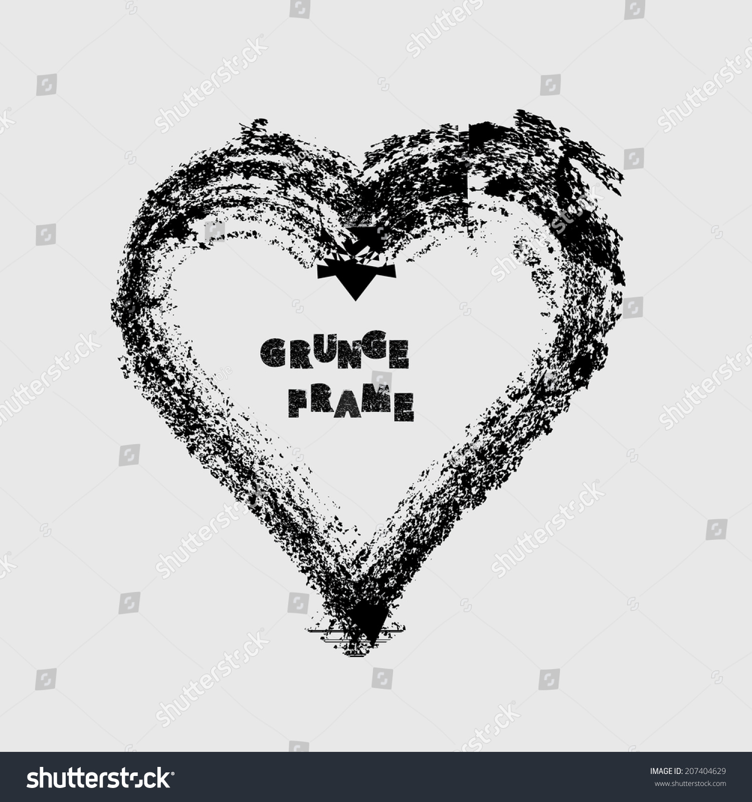 Grunge Heart Frame Vector Illustration Stock Vector (Royalty Free ...