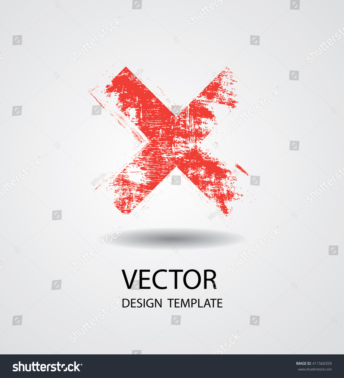 Grunge Logo Icon False Mark Design Stock Vector (Royalty Free) 411560359