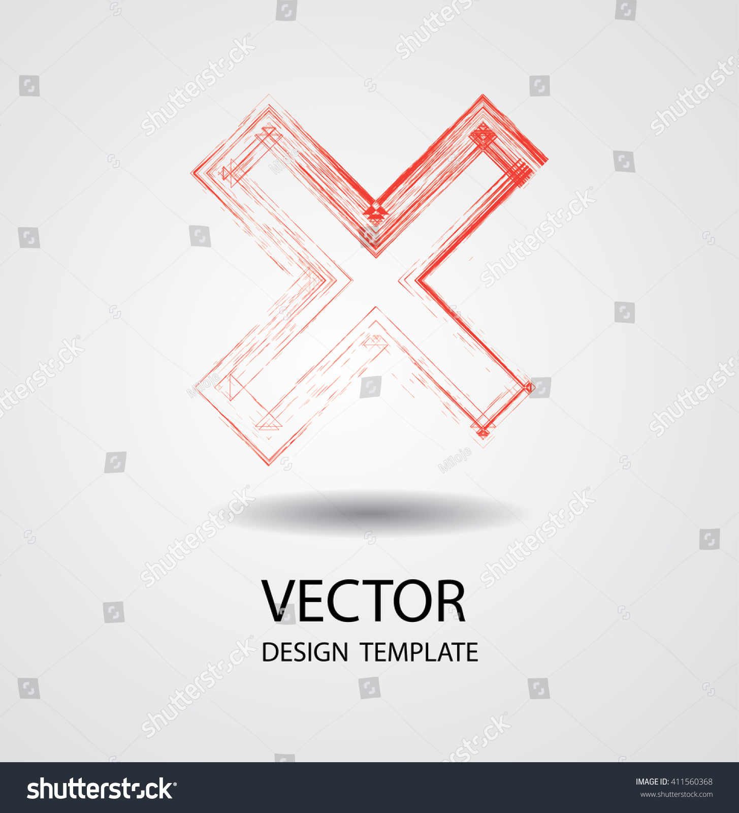 Grunge Logo Icon False Mark Design Stock Vector (Royalty Free ...