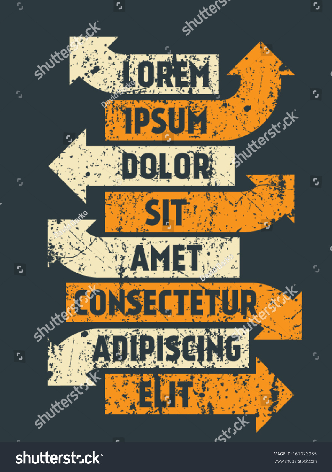 Grunge Multiple Directions Sign Template Stock Vector (Royalty Free ...