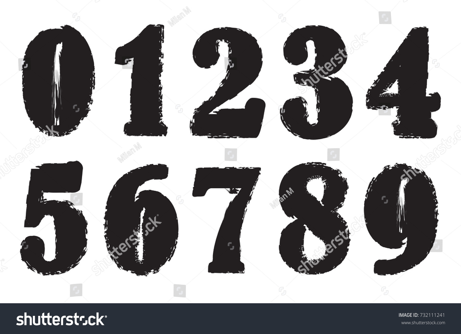 Grunge Numbers Setvector Distressed Numbers Stock Vector (Royalty Free ...